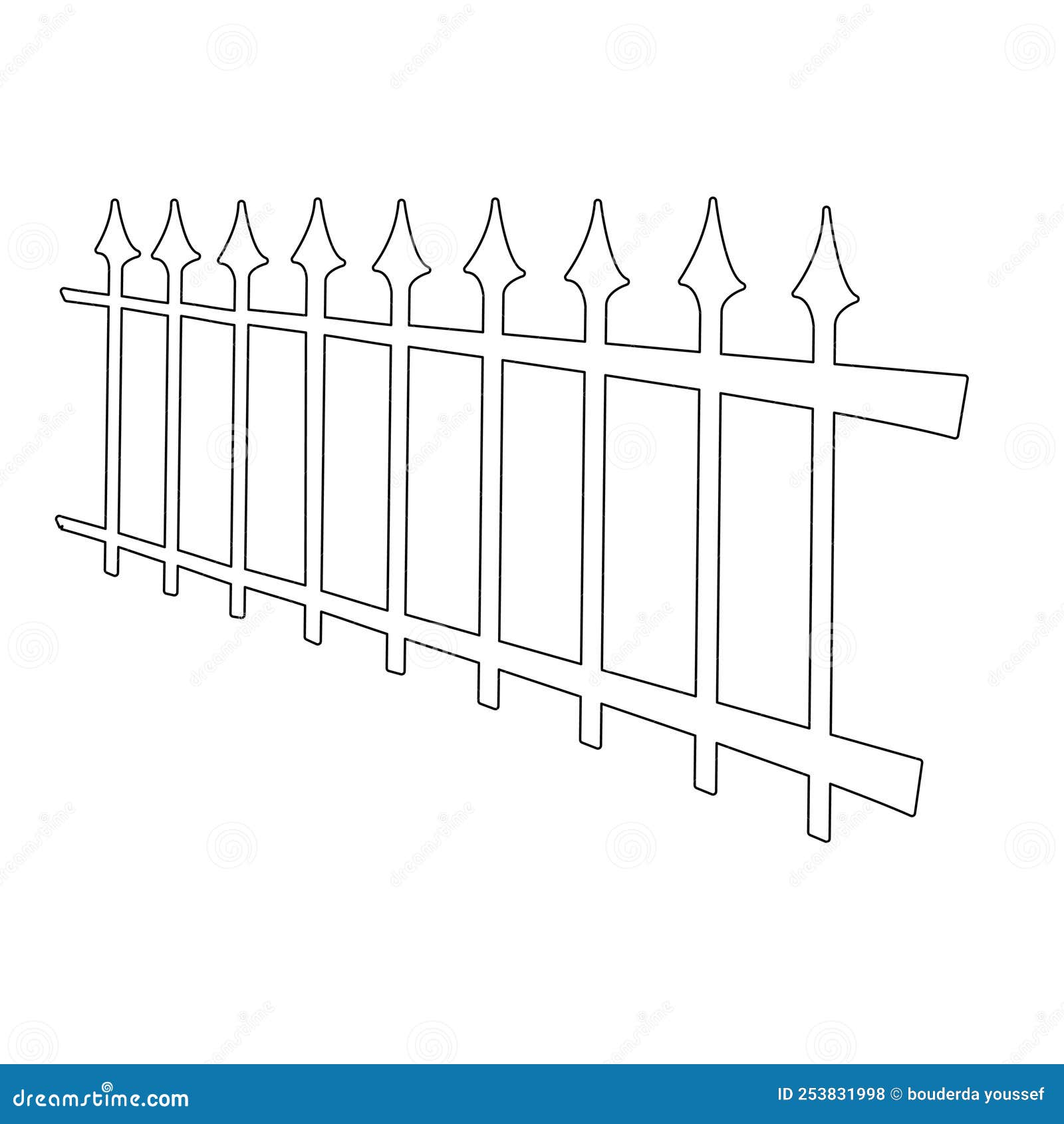 Dibujo de una barrera stock de ilustración. Ilustración de hierro ...