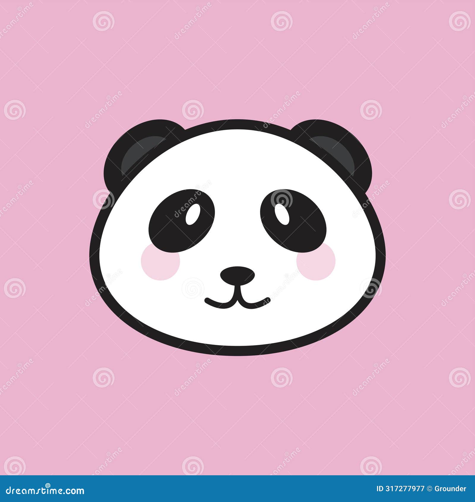 Dibujo Del Icono De La Cara De Panda Lindo Stock de ilustración ...