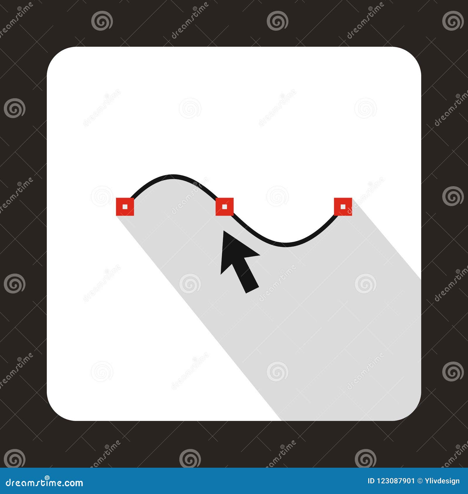 Dibujo Del Icono De La Curva, Estilo Plano Stock de ilustración ...