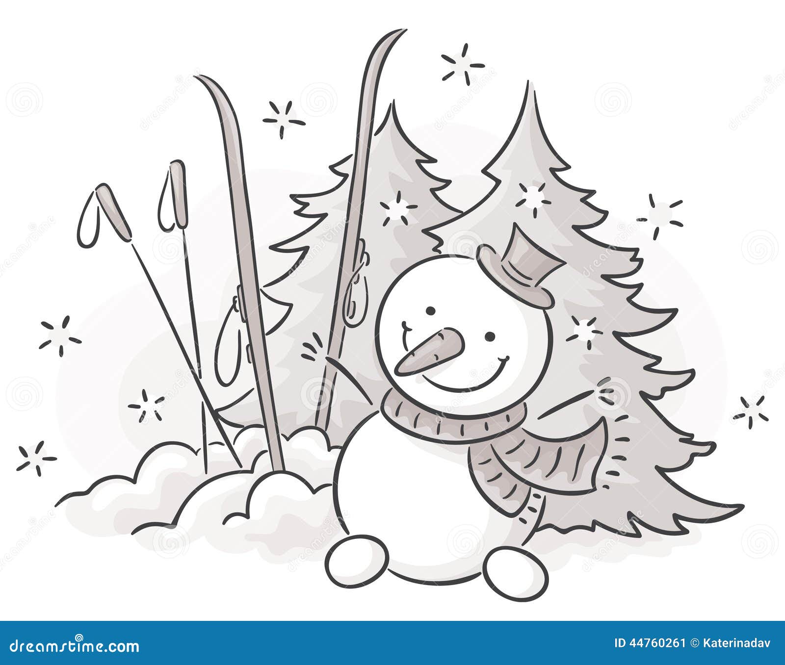 Dibujo Del Invierno Ilustración del Vector - Imagen: 44760261