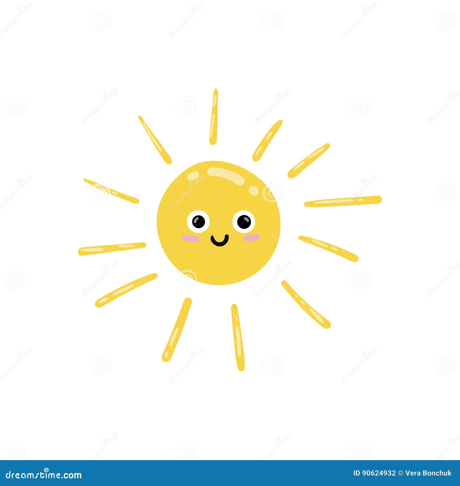 Dibujo Del Sol Sonriente Feliz Ilustración del Vector - Ilustración de ...