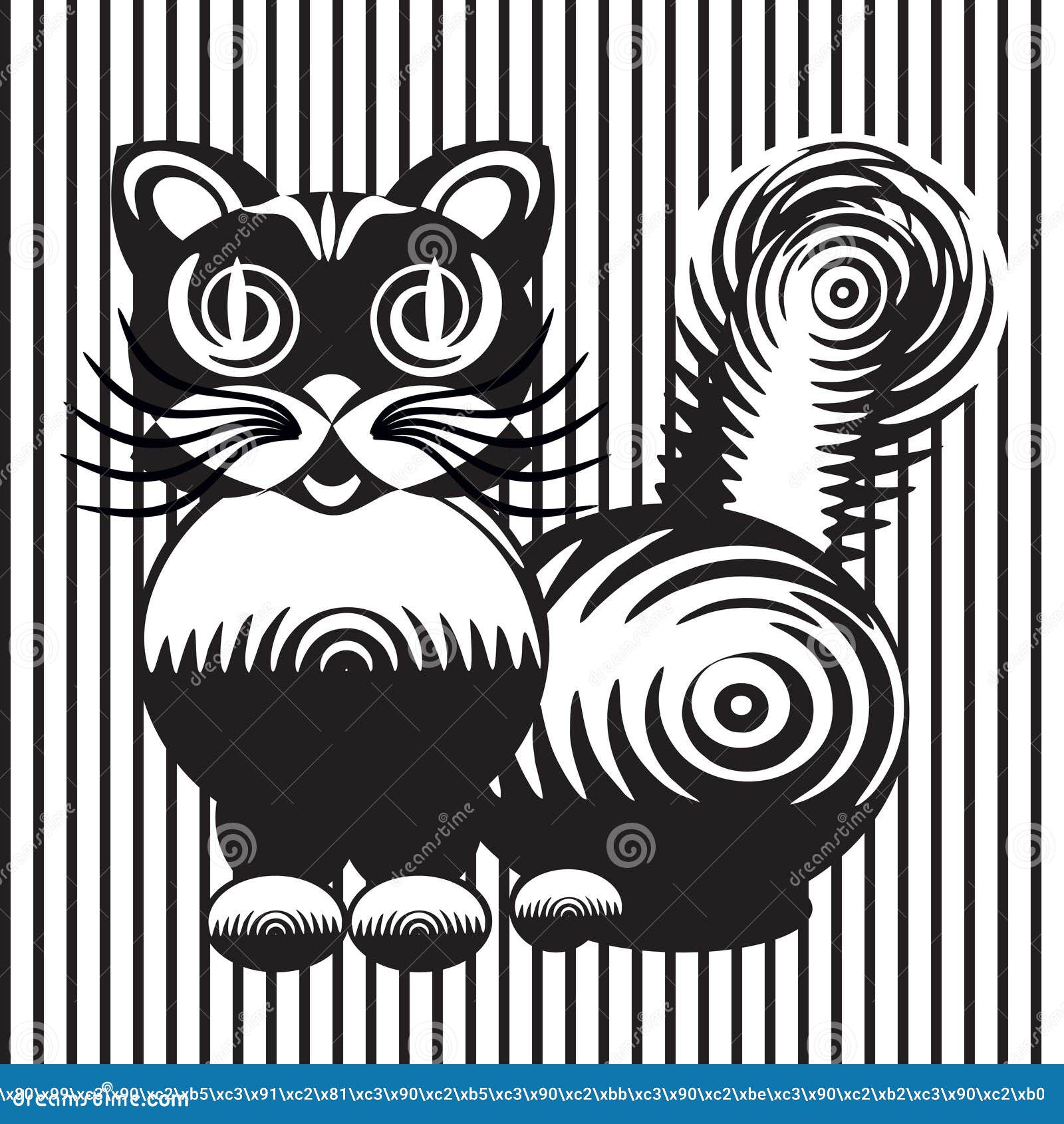 Dibujo Estilizado De Un Gato Ilustración Del Vector Ilustración De