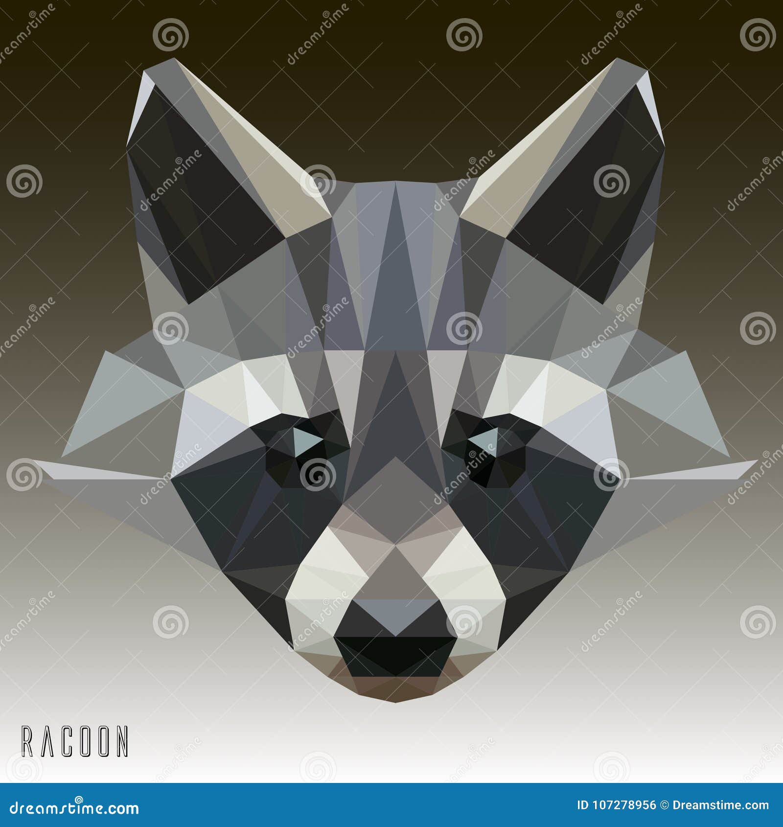 Dibujo Geométrico Del Ejemplo Del Vector Del Mapache Ilustración del ...