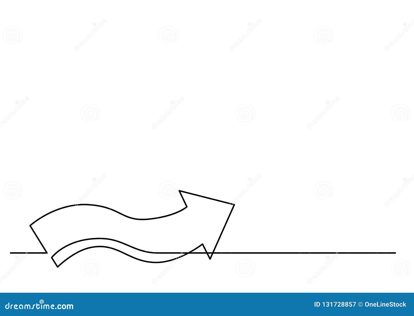 Dibujo Lineal Continuo De La Flecha Ondulada Ilustración del Vector ...