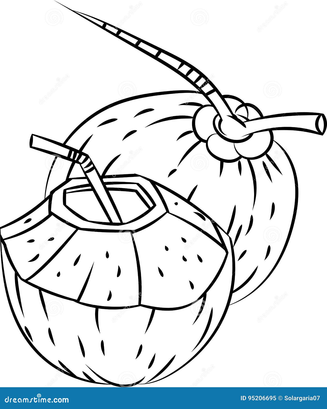 Dibujo Lineal De Cocos - Línea Simple Vector Ilustración del Vector ...