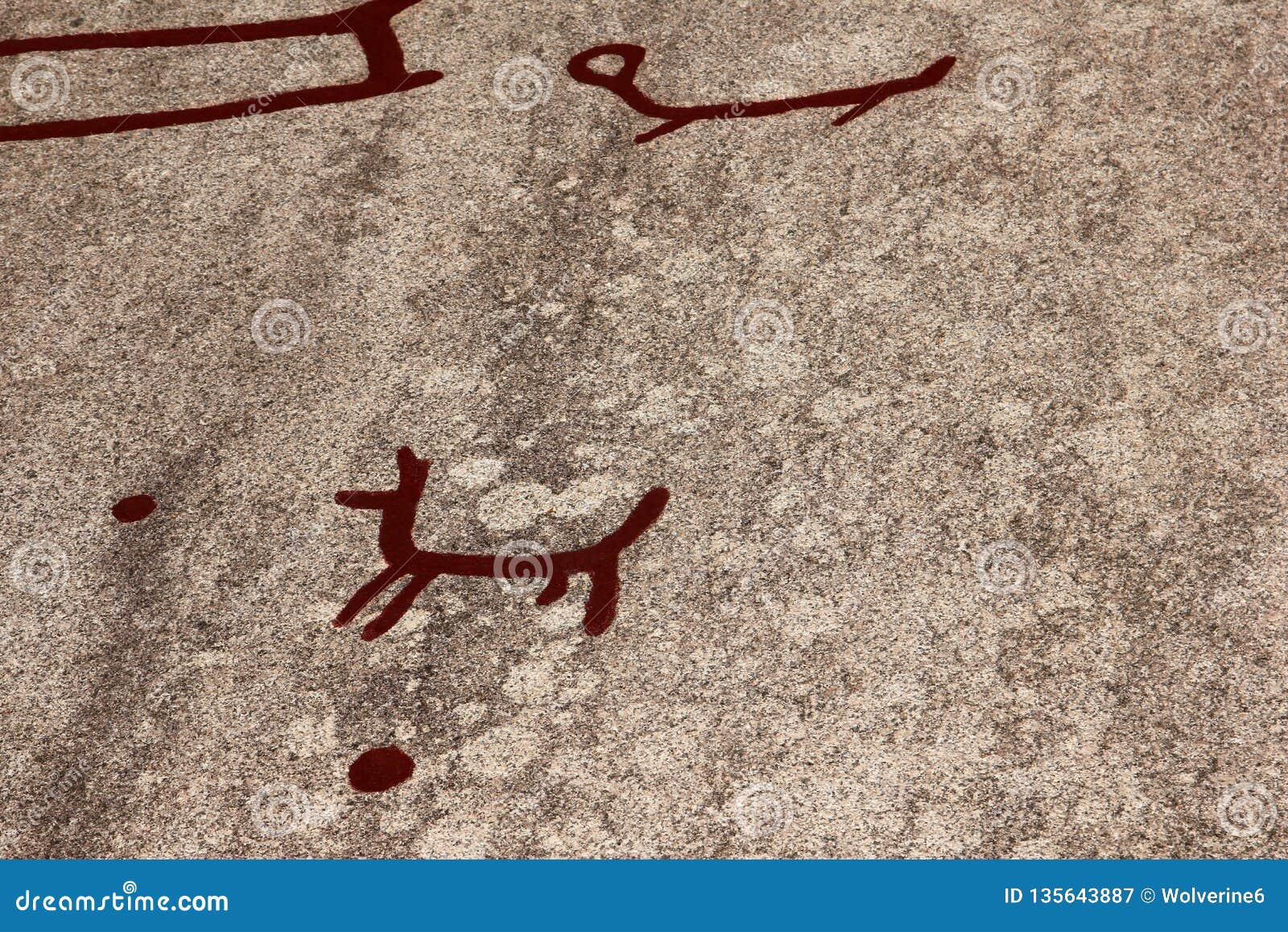 Dibujo Prehistórico Del Perro Imagen de archivo - Imagen de cazador ...