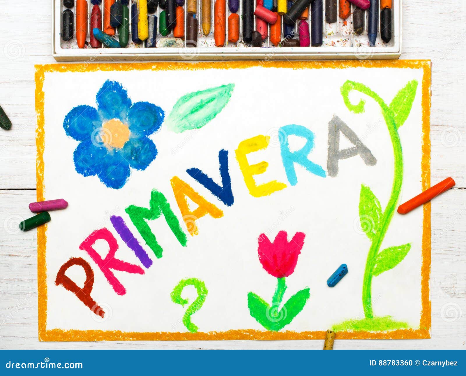 Dibujo: Primavera De La Palabra PRIMAVERA Stock de ilustración ...
