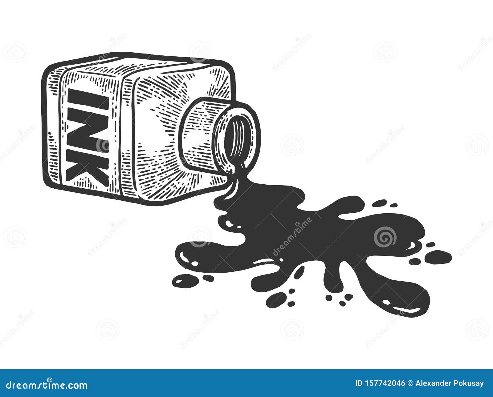 Dibujo Vectorial De Boceto De Tinta Derramada Ilustración del Vector ...