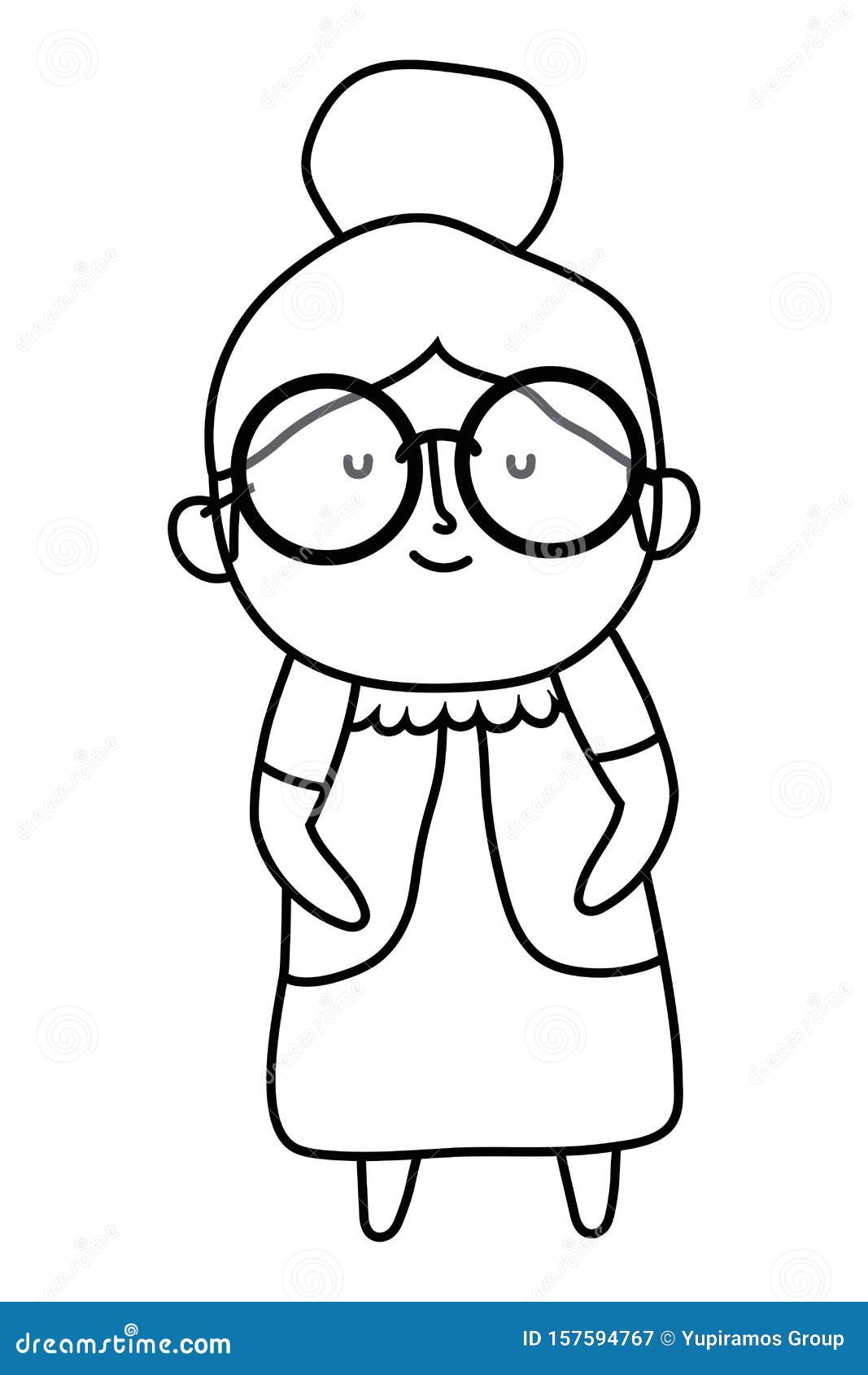 Dibujo Vectorial De Dibujos Animados De Abuela Ilustración del Vector ...