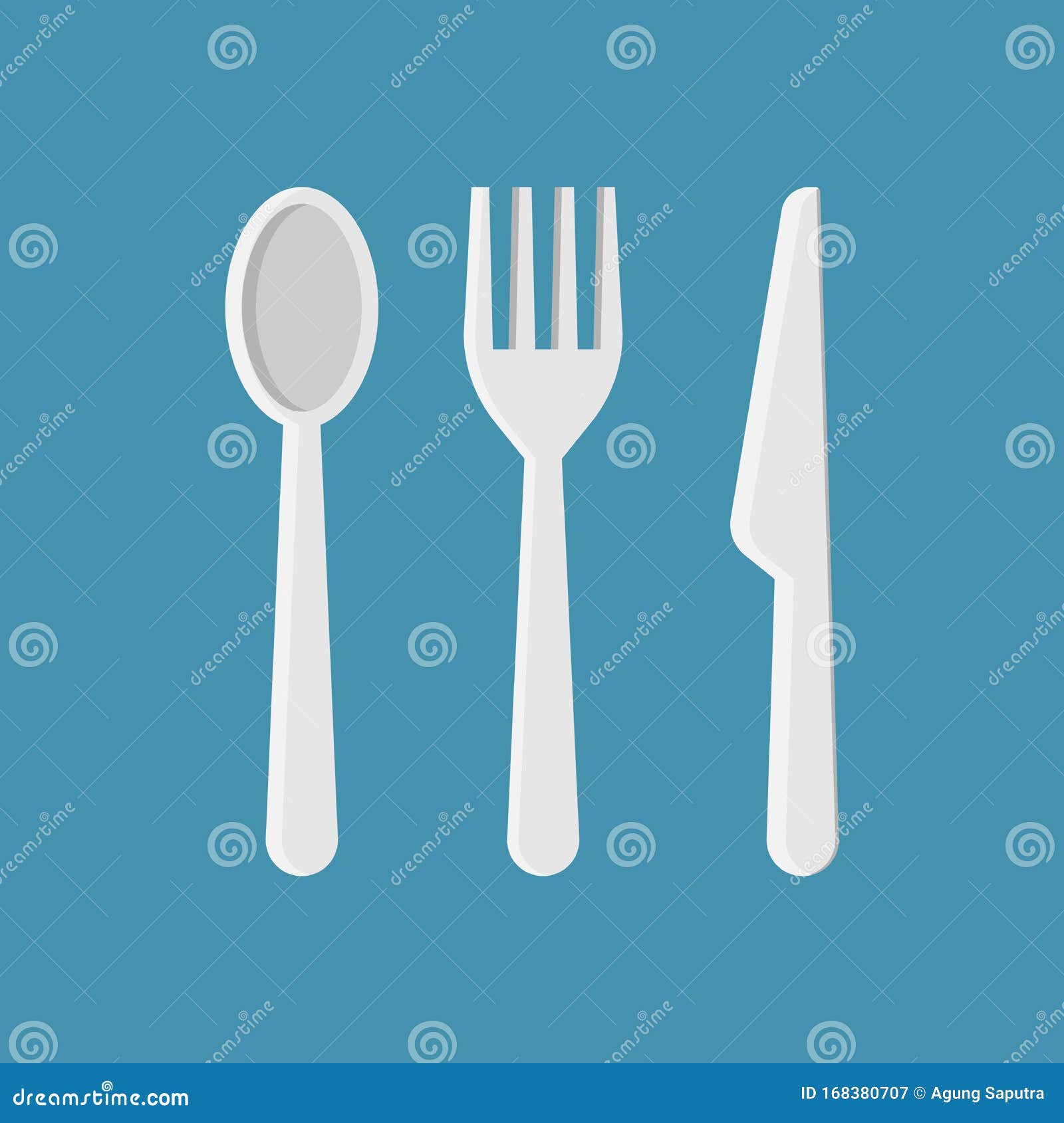 Dibujo Vectorial De Diseño Plano De Cuchara Tenedor Y Cuchillo Para