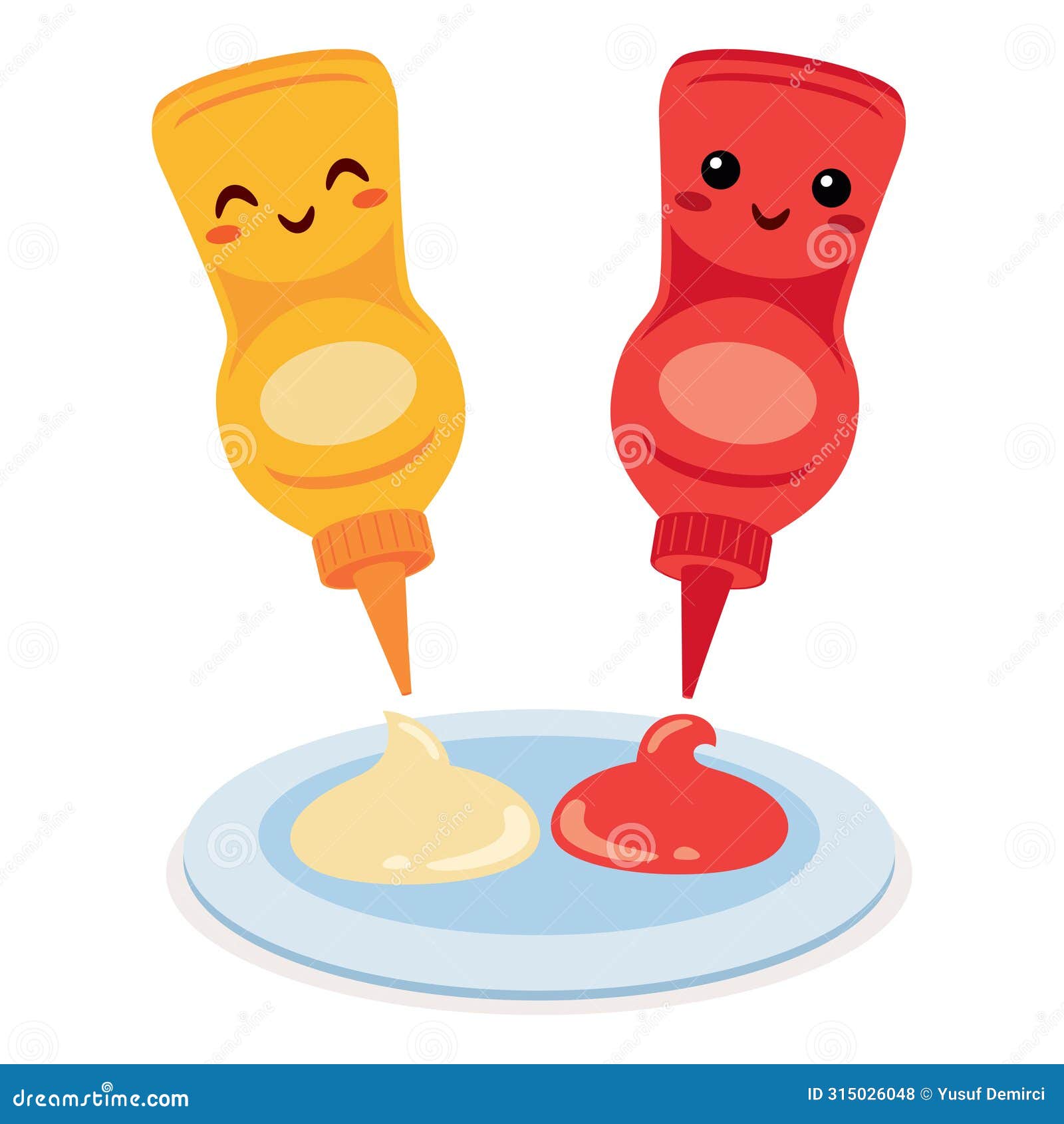 Dibujo Vectorial De Mayonesa Y Ketchup Stock de ilustración ...