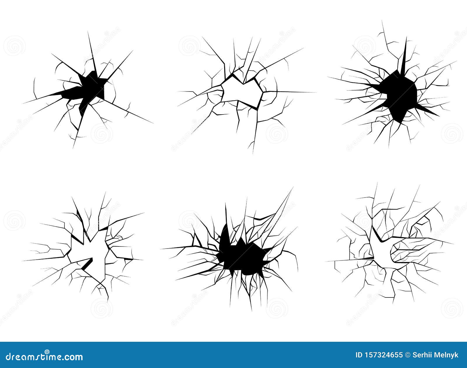 Dibujo Vectorial De Vidrio Roto Ilustración del Vector - Ilustración de ...