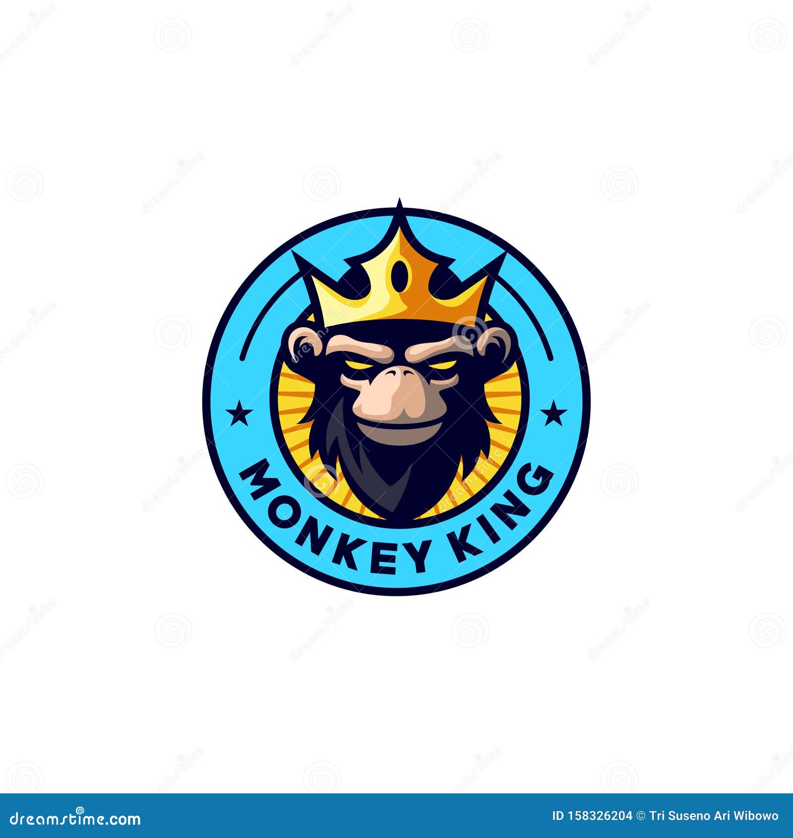 Dibujo Vectorial Del Logotipo Del Rey Mono Stock de ilustración ...