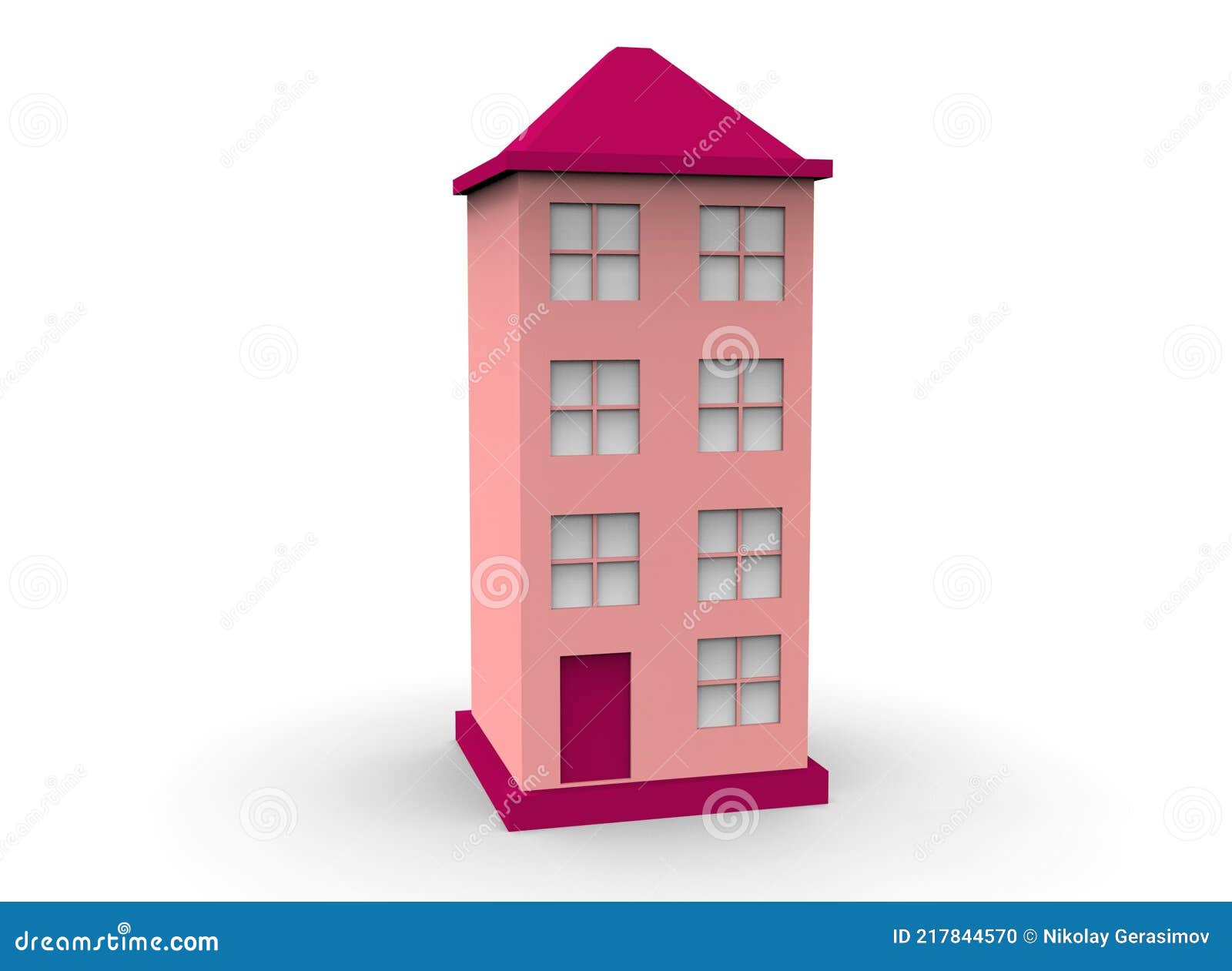 Dibujos Animados Edificio 3desilustración 3drendering Render Kid Color ...