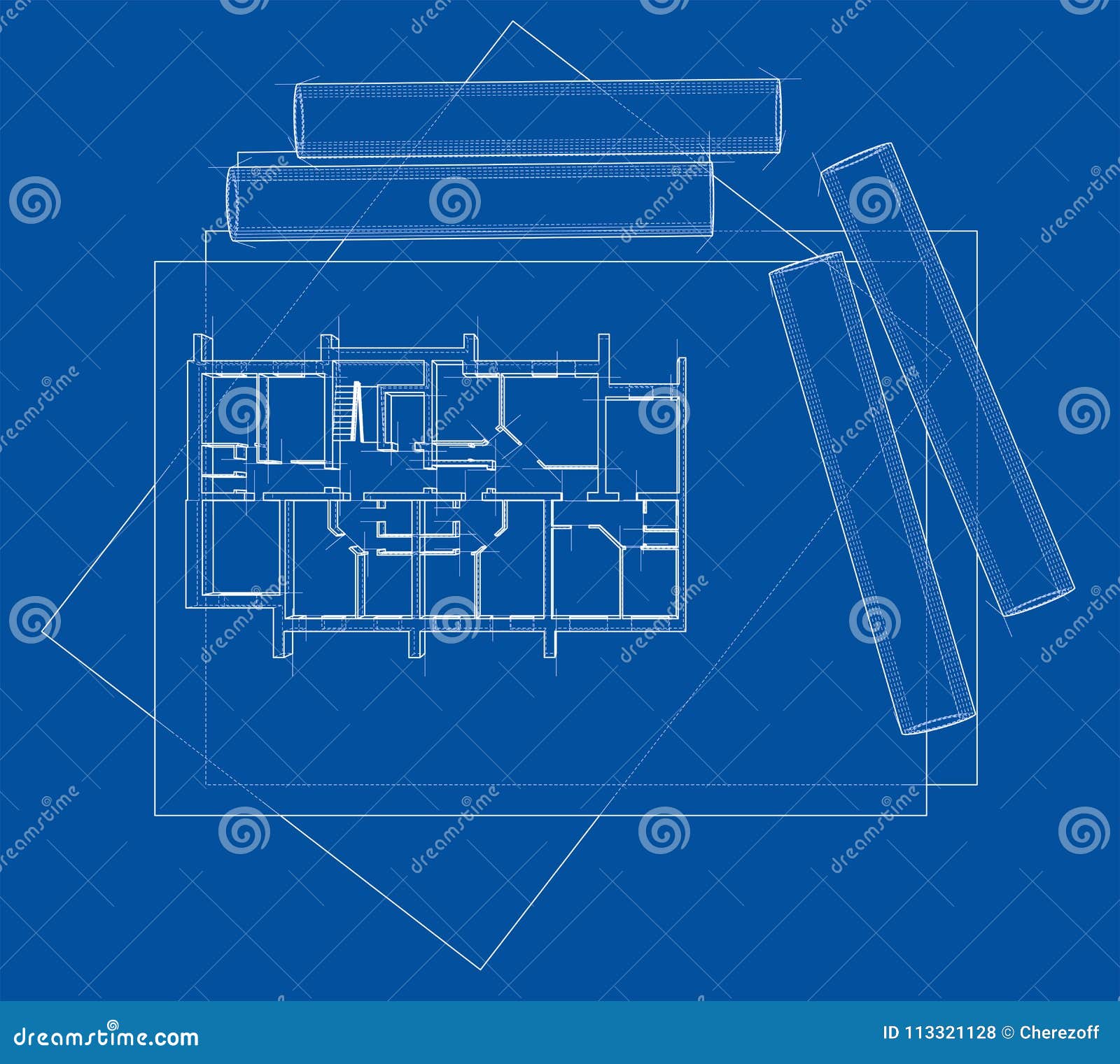 Dibujos Con El Modelo Del Piso Stock de ilustración - Ilustración de ...