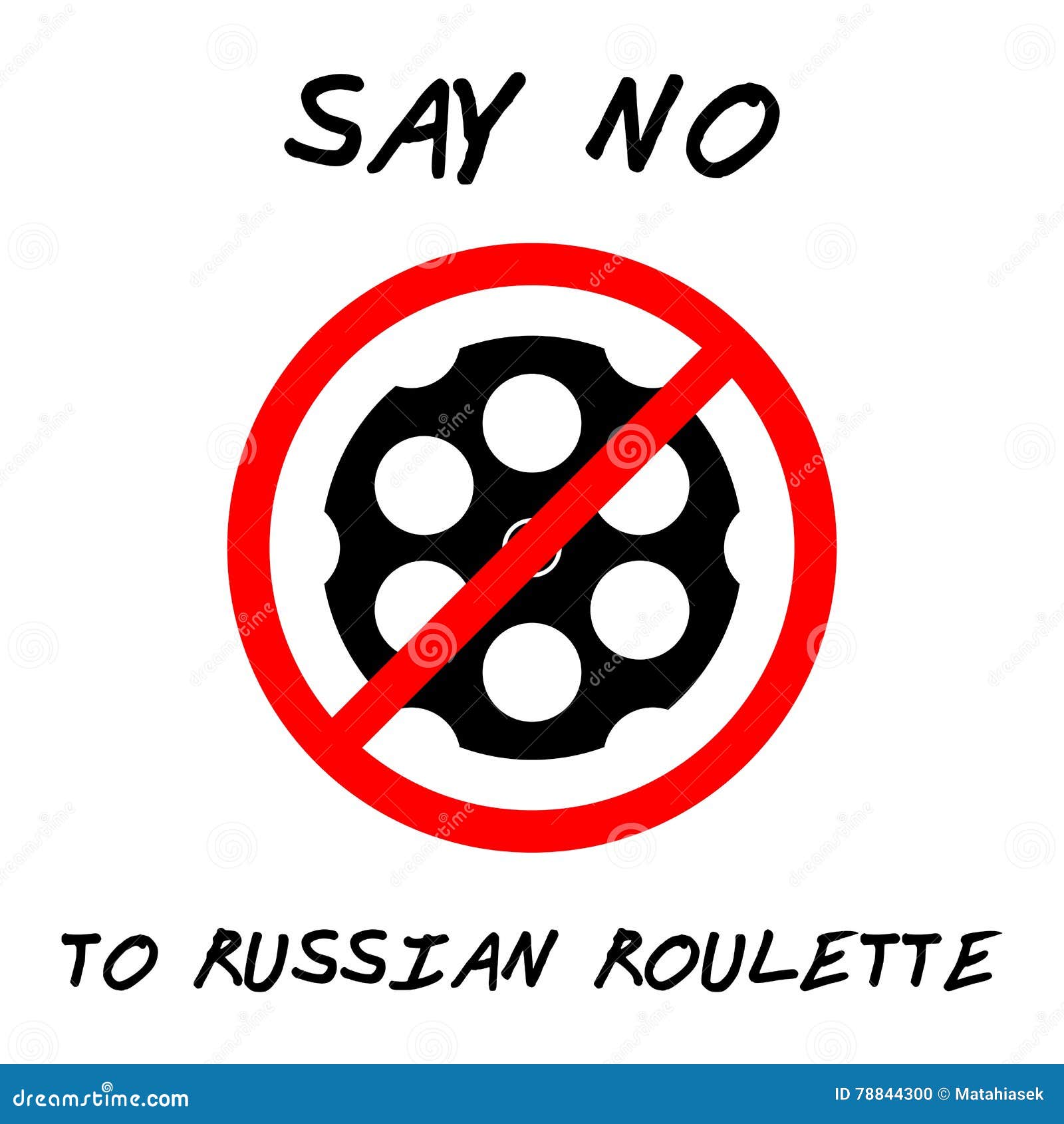 DICA NO ALLE ROULETTE RUSSE Illustrazione Vettoriale - Illustrazione di ...