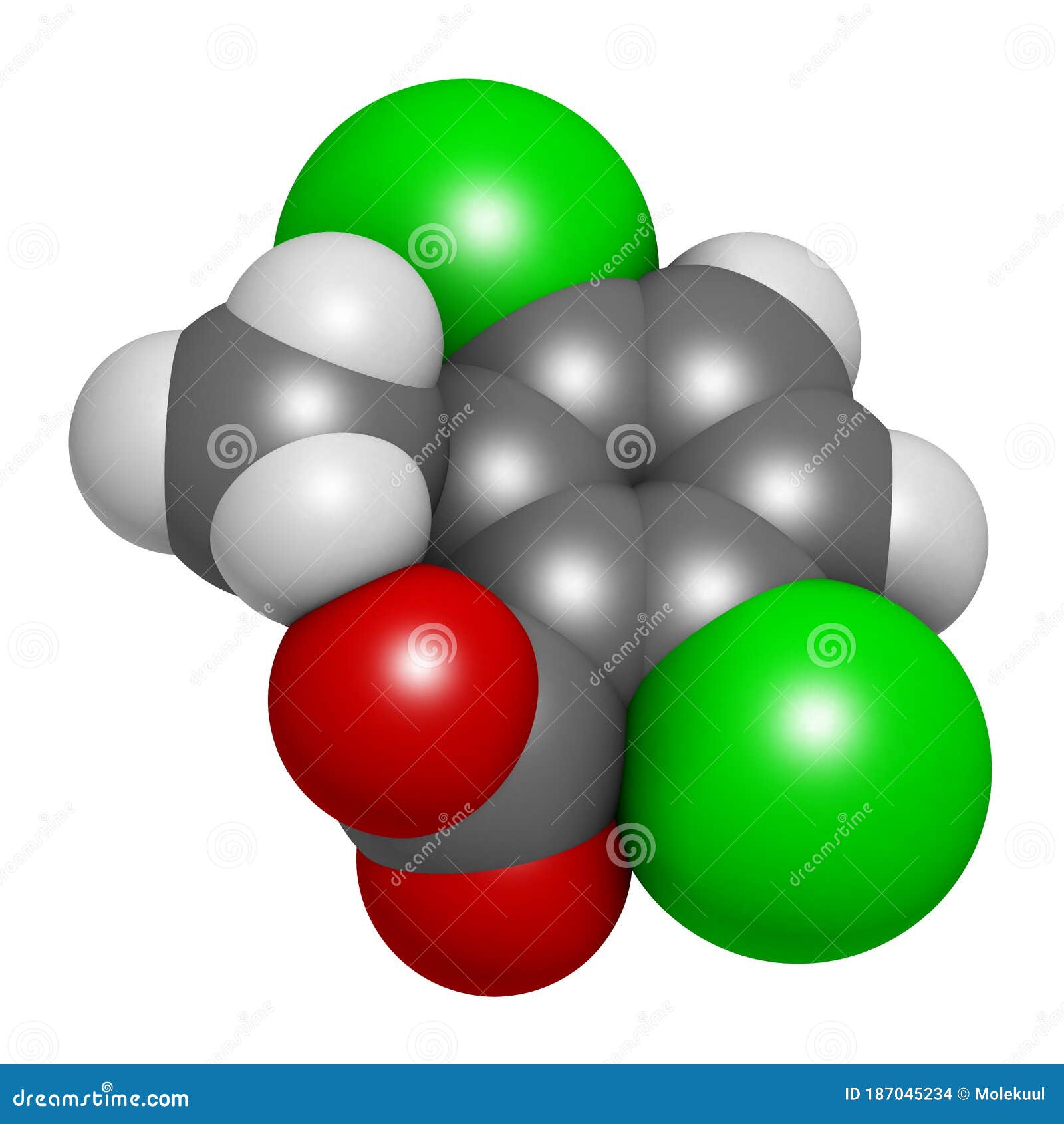 Dicamba Herbicide Molecule. 3D Rendering. Used in Weed Control Stock ...