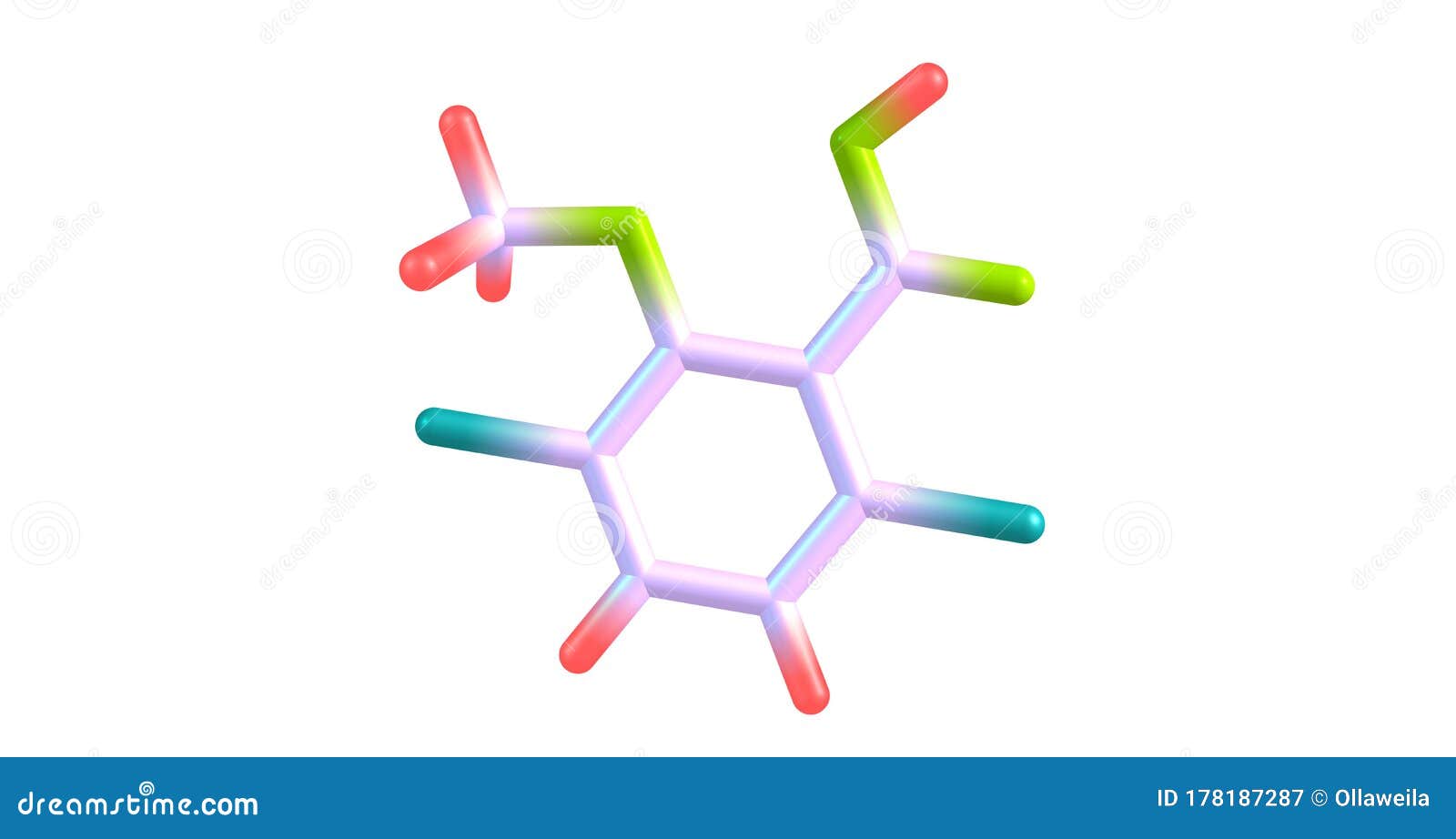 Dicamba Molecular Structure Isolated on White Stock Illustration ...