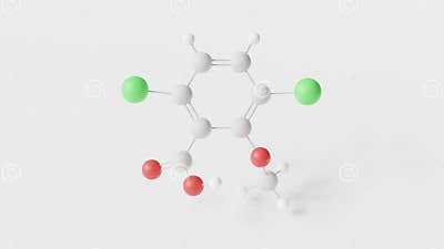 Dicamba Molecule 3d, Molecular Structure, Ball and Stick Model ...