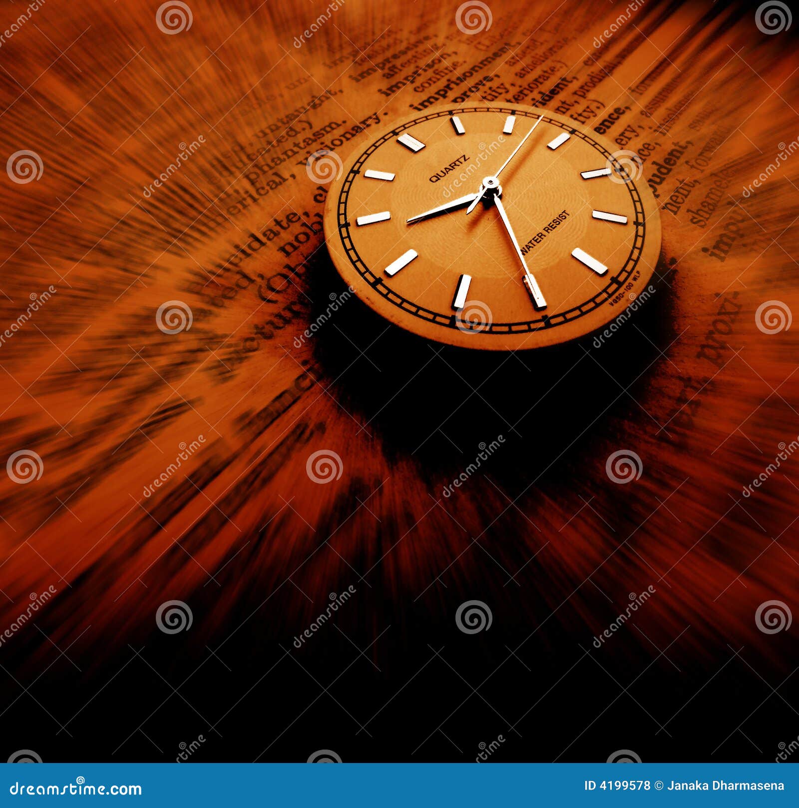 Diccionario con el reloj foto de archivo. Imagen de fondo - 4199578