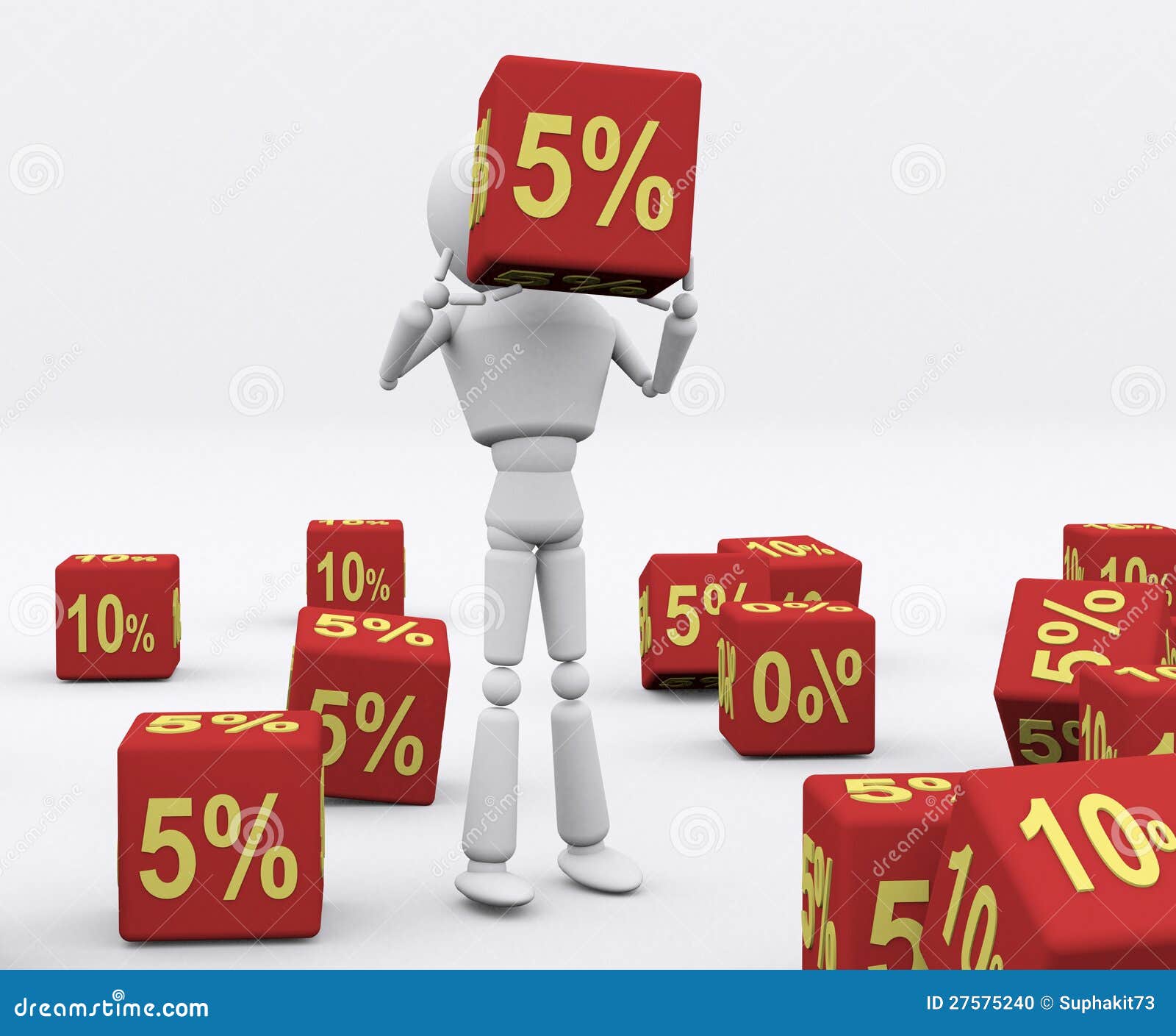 Dice 5 percent. stock illustration. Illustration of economic - 27575240
