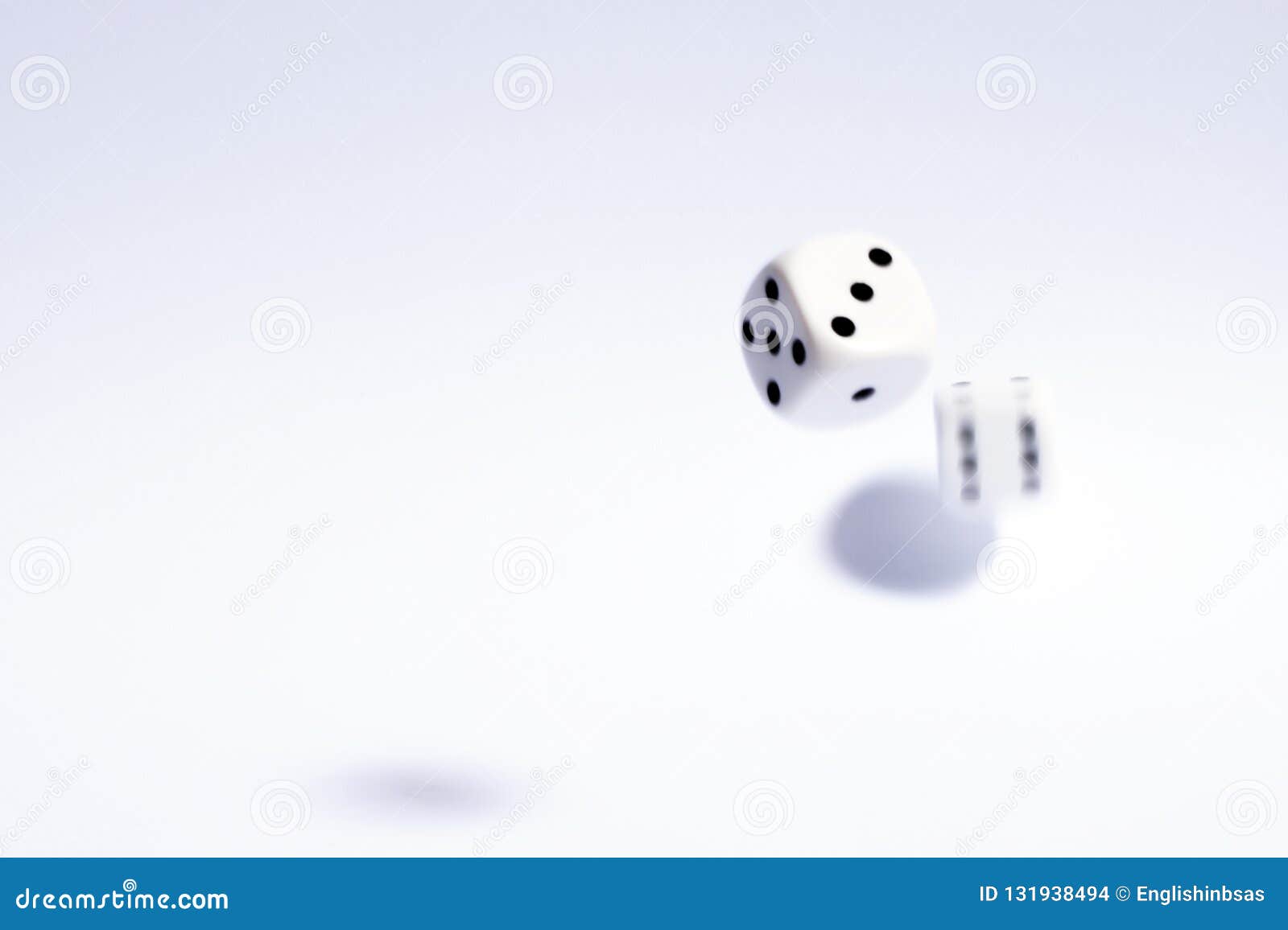 Dice Being Thrown and Bouncing Stock Photo - Image of roll, background ...