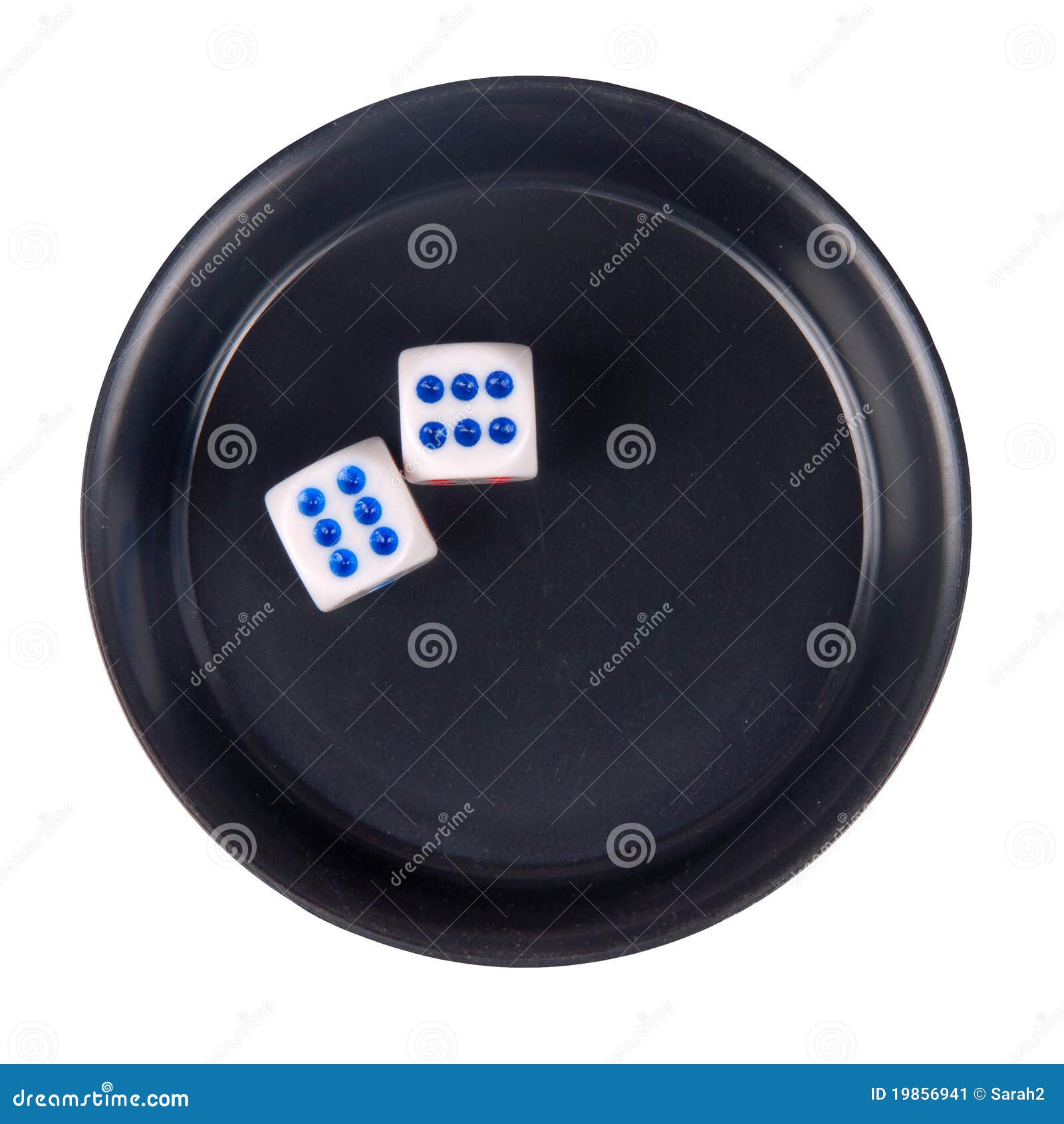 Dice in Black Pot - Overhead, Isolated Stock Image - Image of luck ...