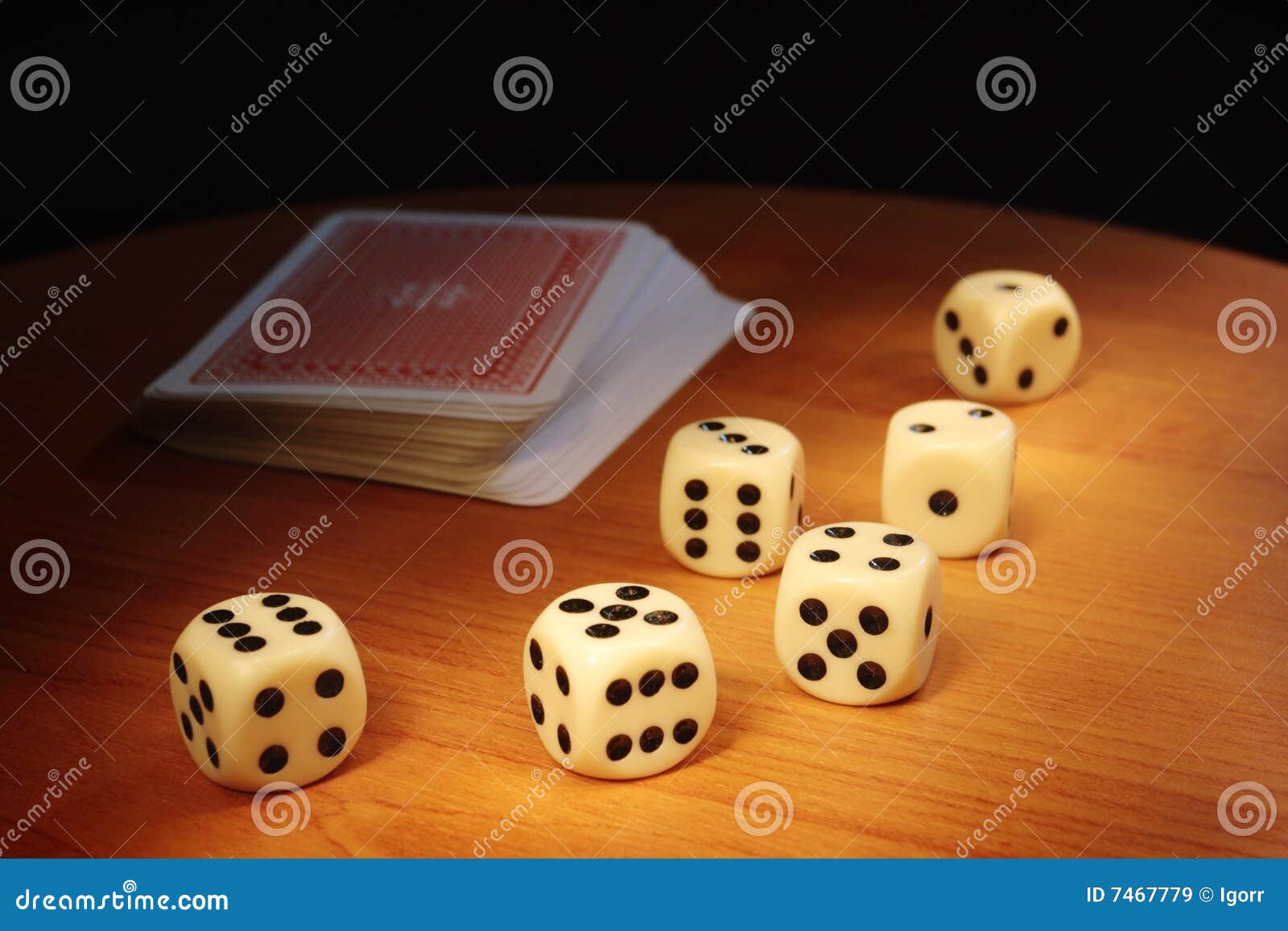 Dice and cards stock image. Image of game, cube, chance - 7467779