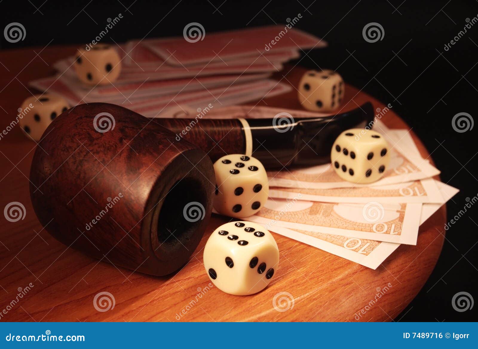Dice and cards stock photo. Image of game, cash, luck - 7489716