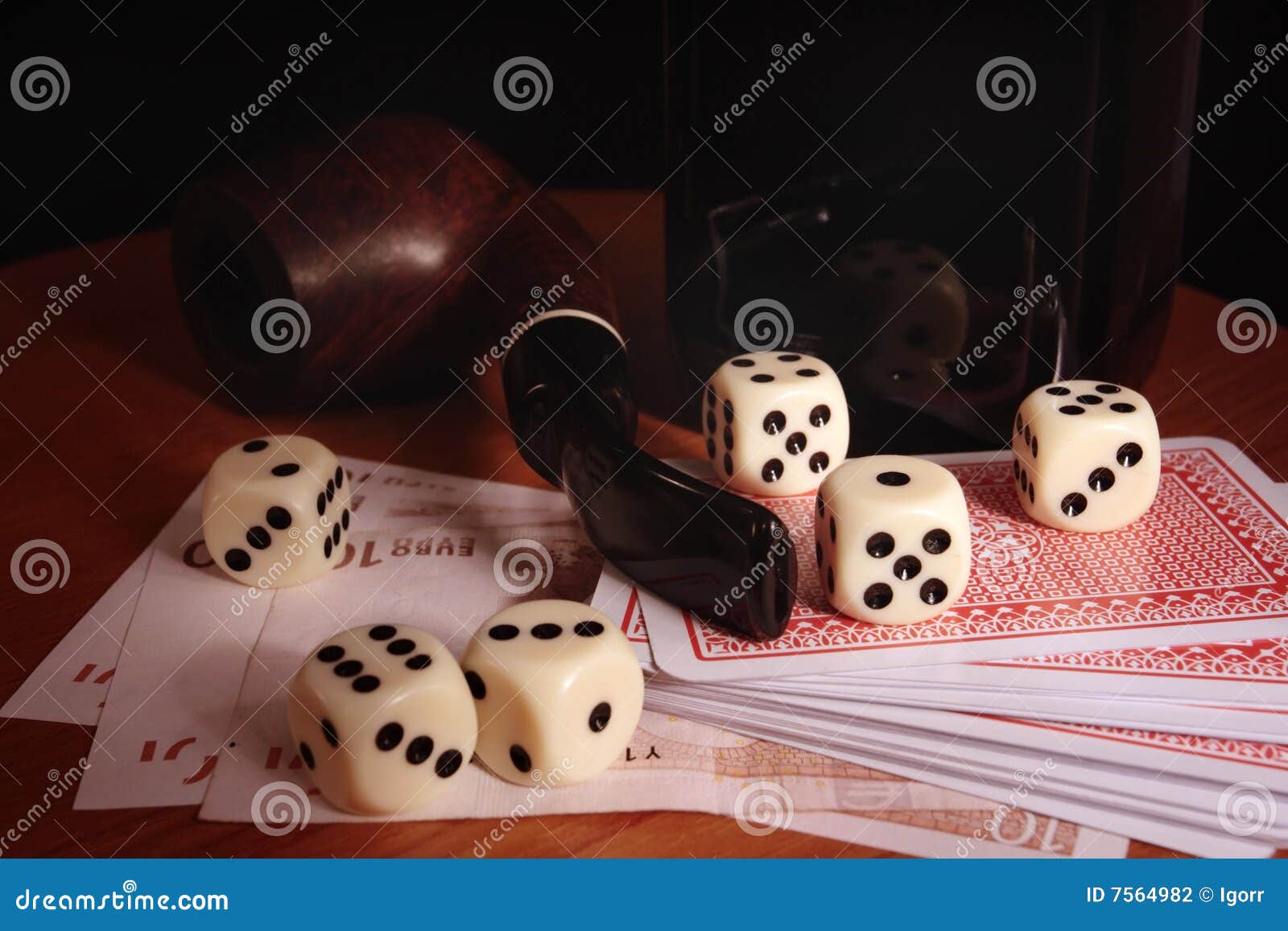 Dice and cards stock photo. Image of gamble, play, casino - 7564982