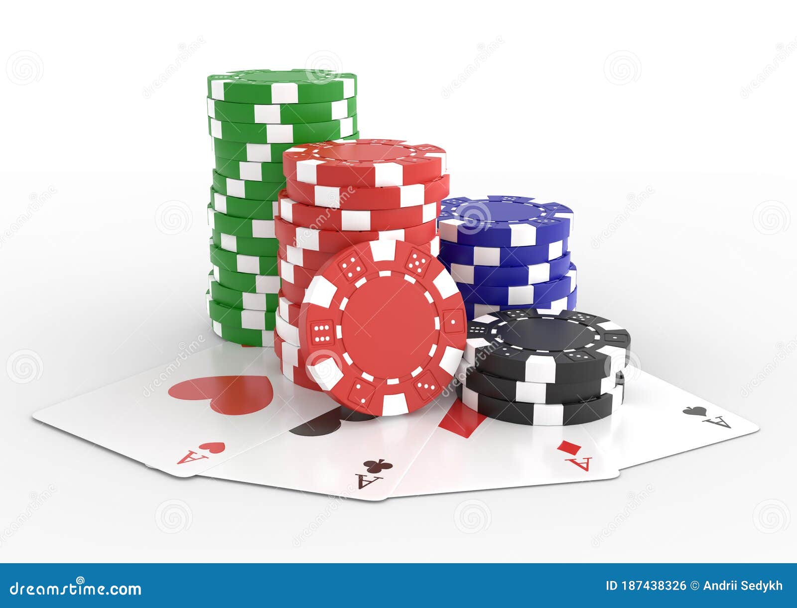 Dice, Cards and Chips. Casino Concept, Isolated White Background Stock ...