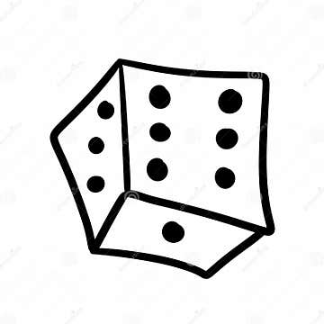 Dice Cartoon on White Background Stock Illustration - Illustration of ...