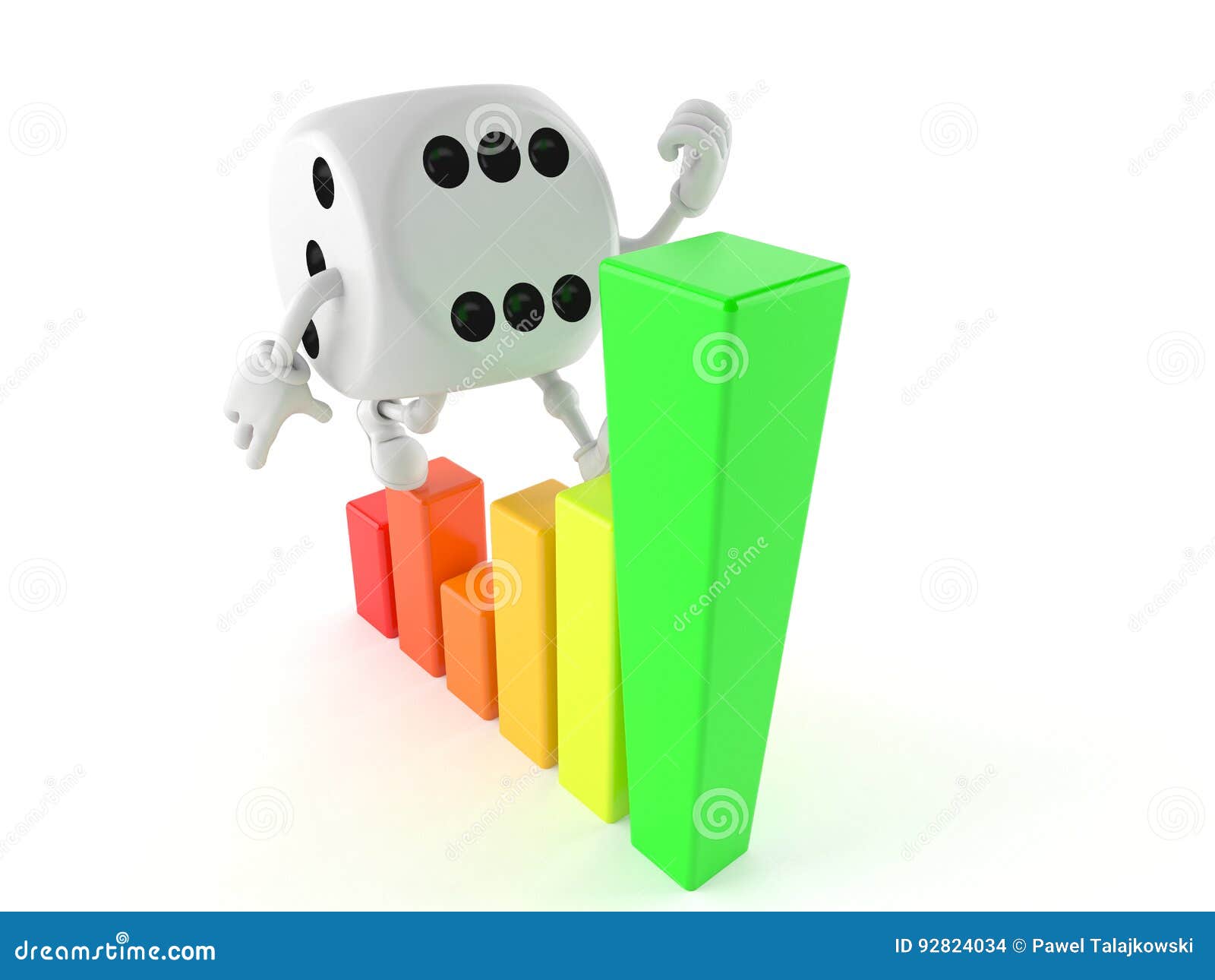 Dice Character With Chart Stock Photography | CartoonDealer.com #92824034