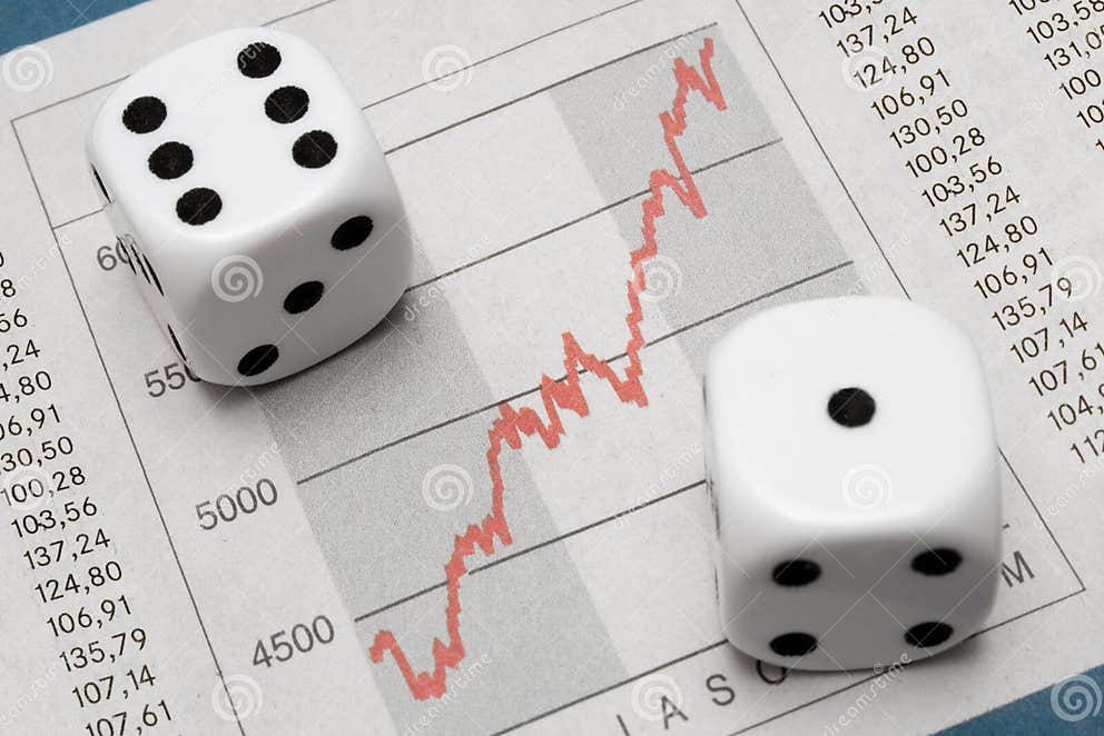 Dice on Chart stock image. Image of game, information, invest - 731171