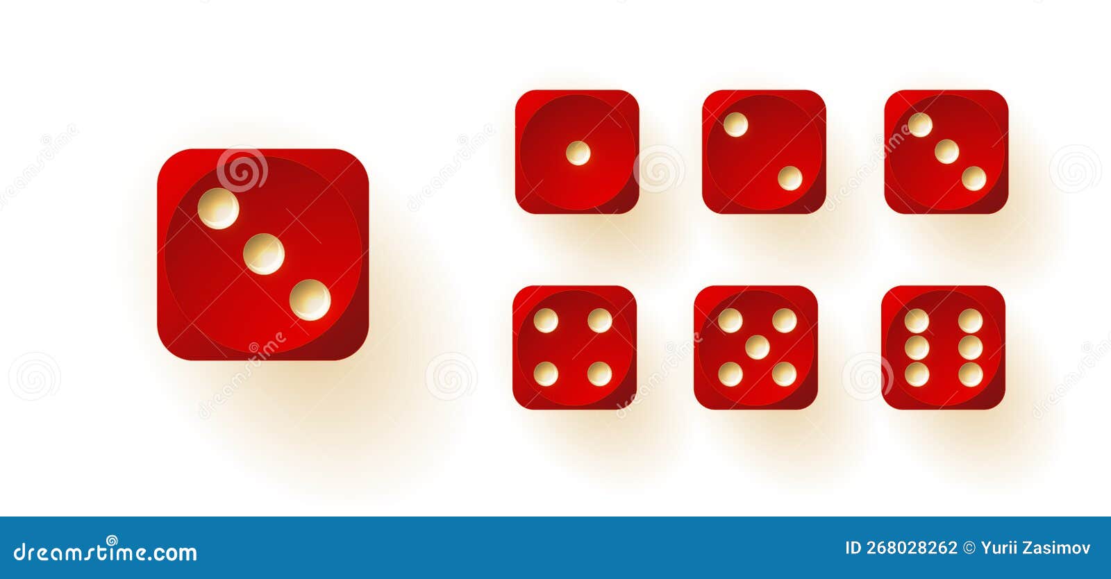 Dice Collection. Game Dice. Dice in Realistic Design from One To Six ...