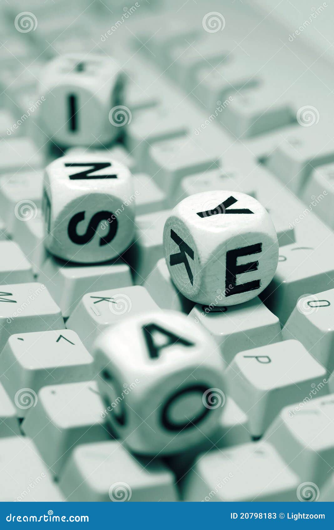 Dice on Computer Keyboard stock image. Image of close - 20798183