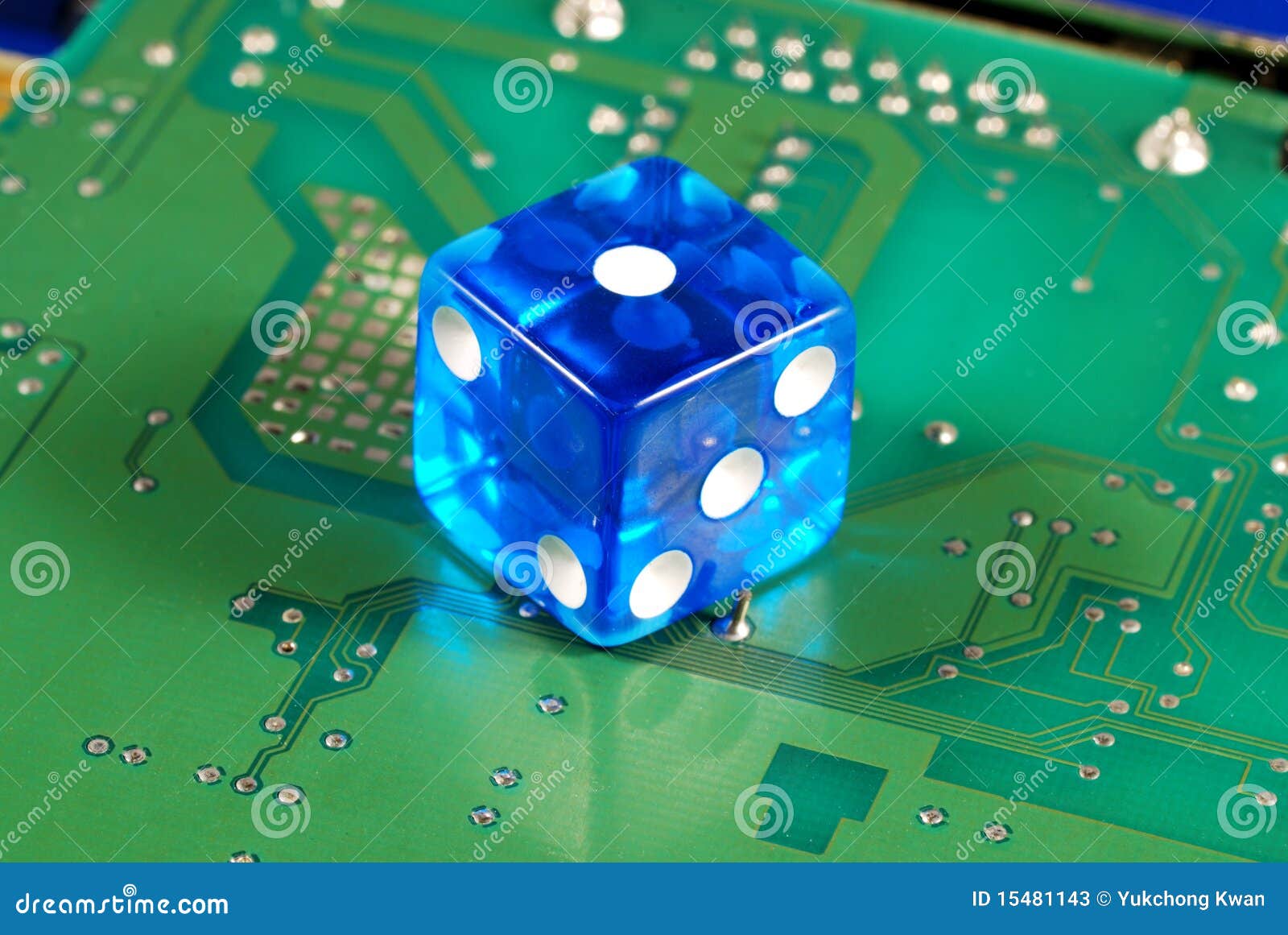 Dice on a Computer Motherboard Stock Image - Image of keypad, online ...