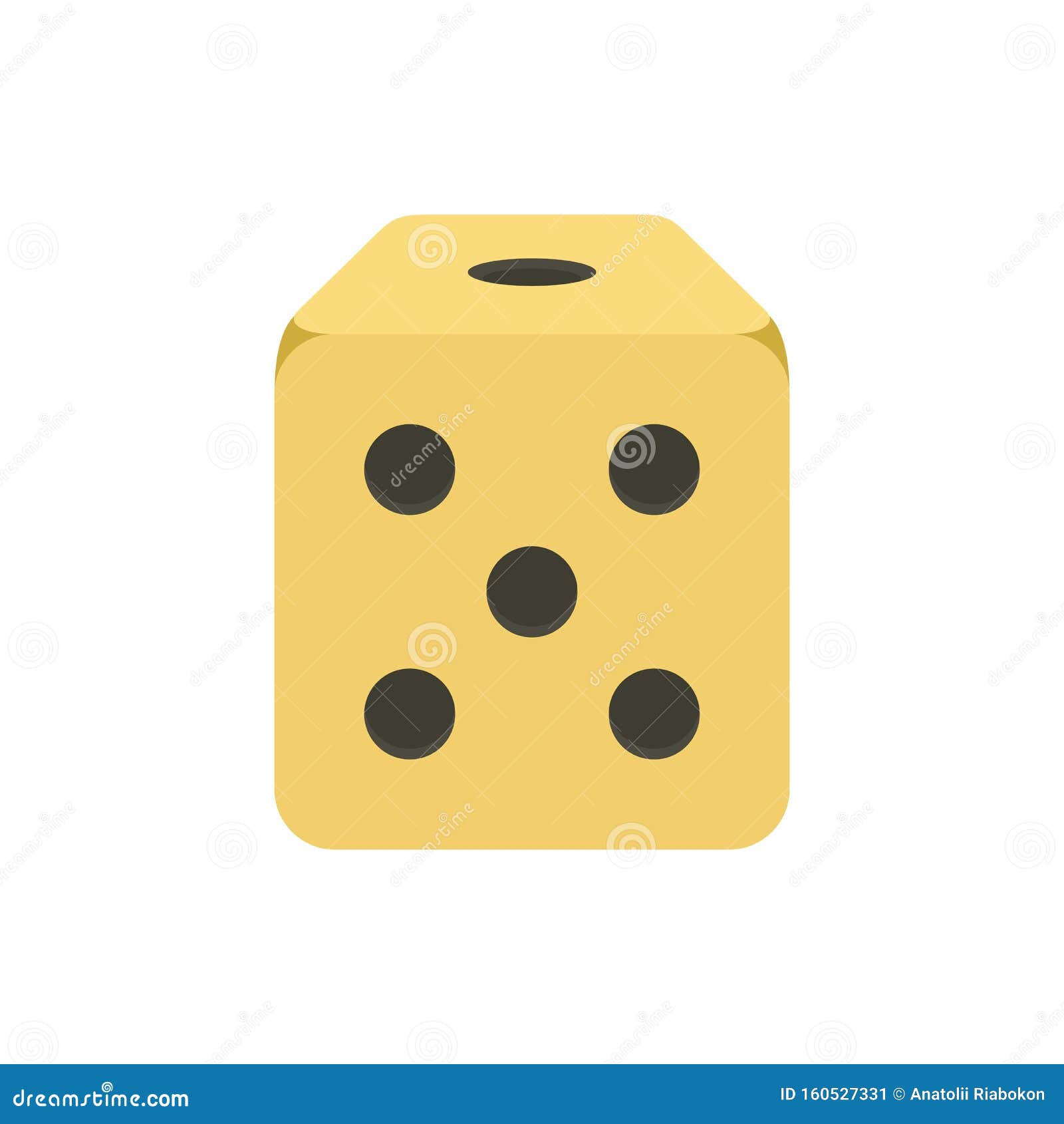 Dice cube icon, flat style stock vector. Illustration of dice - 160527331