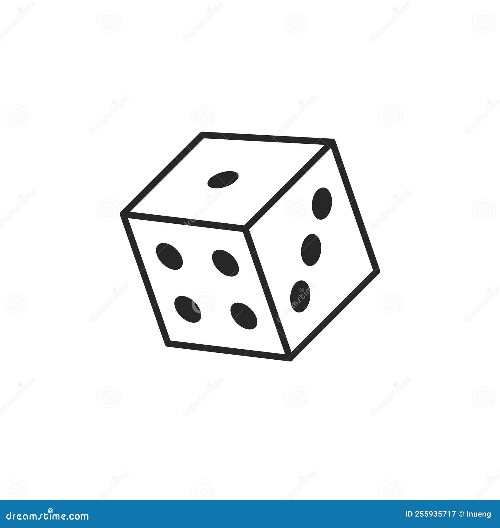 Dice Cube Rolls Currency Symbols Of Money Game Vector Illustration ...