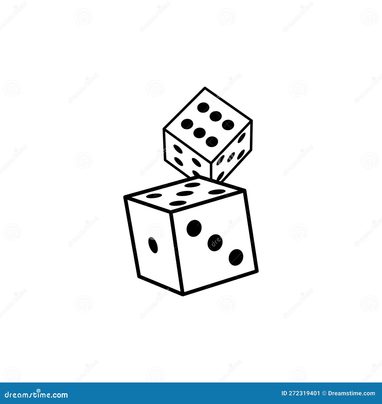 Dice Cube Line Icon. Outline Casino Dice Vector Gamble Illustration ...