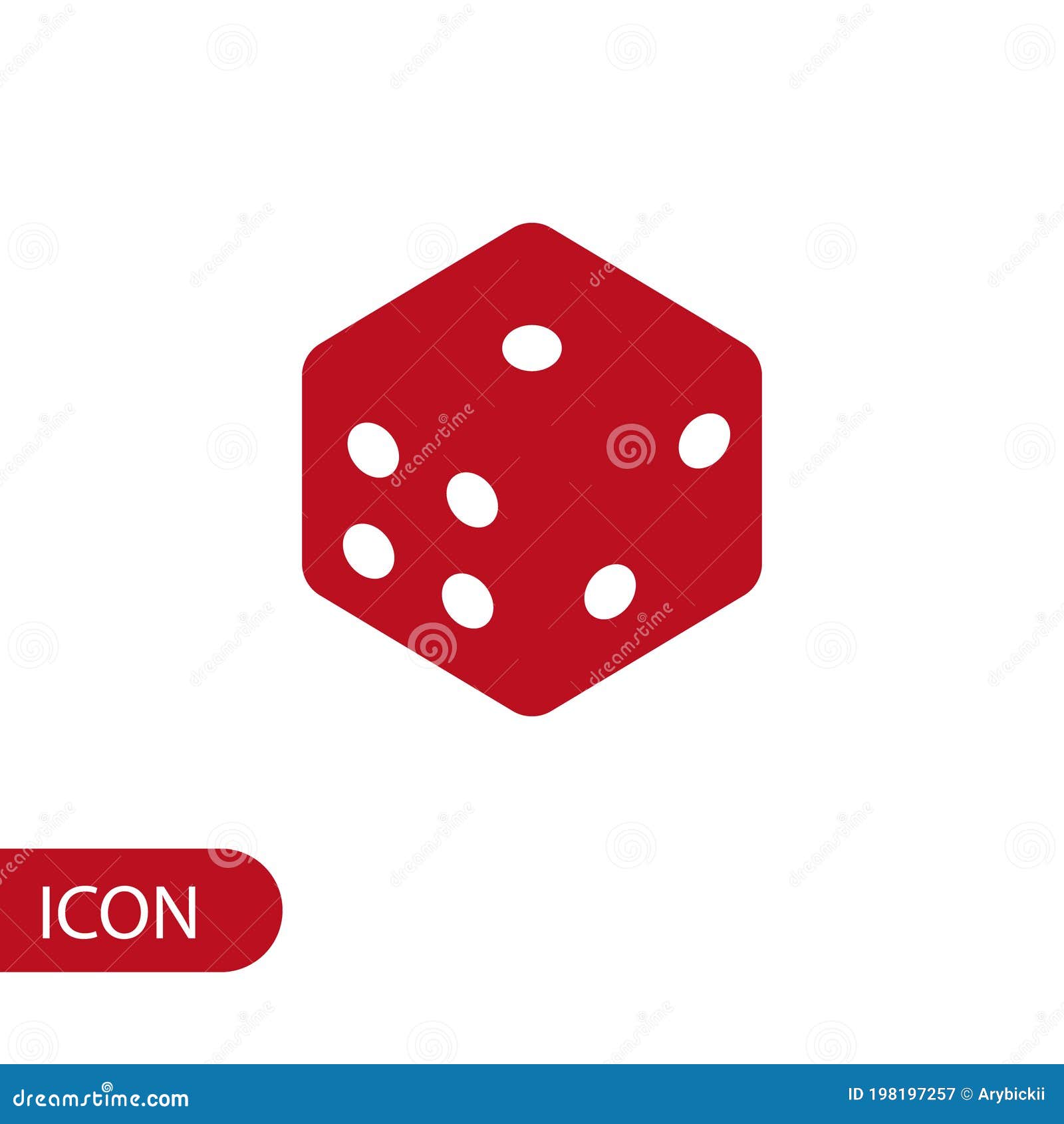 Dice cube. Vector icon stock vector. Illustration of cube - 198197257