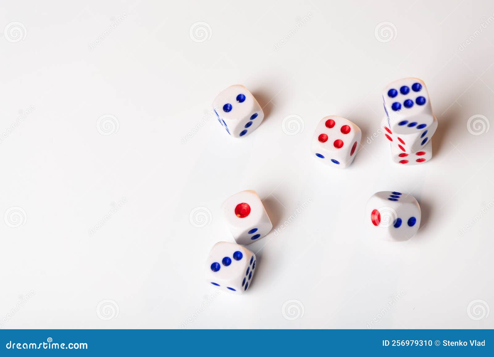 Dice .Cubes with Numbers on a White Background. Colored Cubes with ...