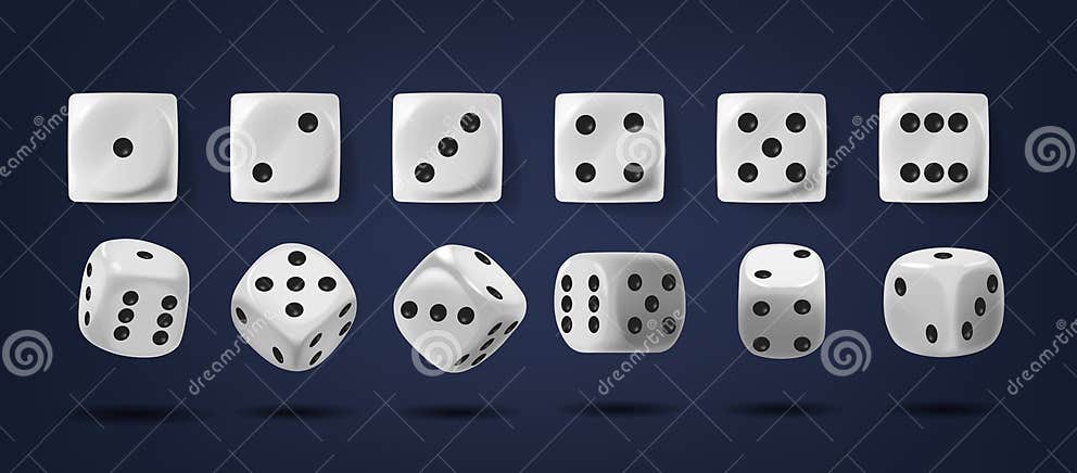 Dice Cubes Set. Small, Six-sided Objects with Dots on Each Face ...