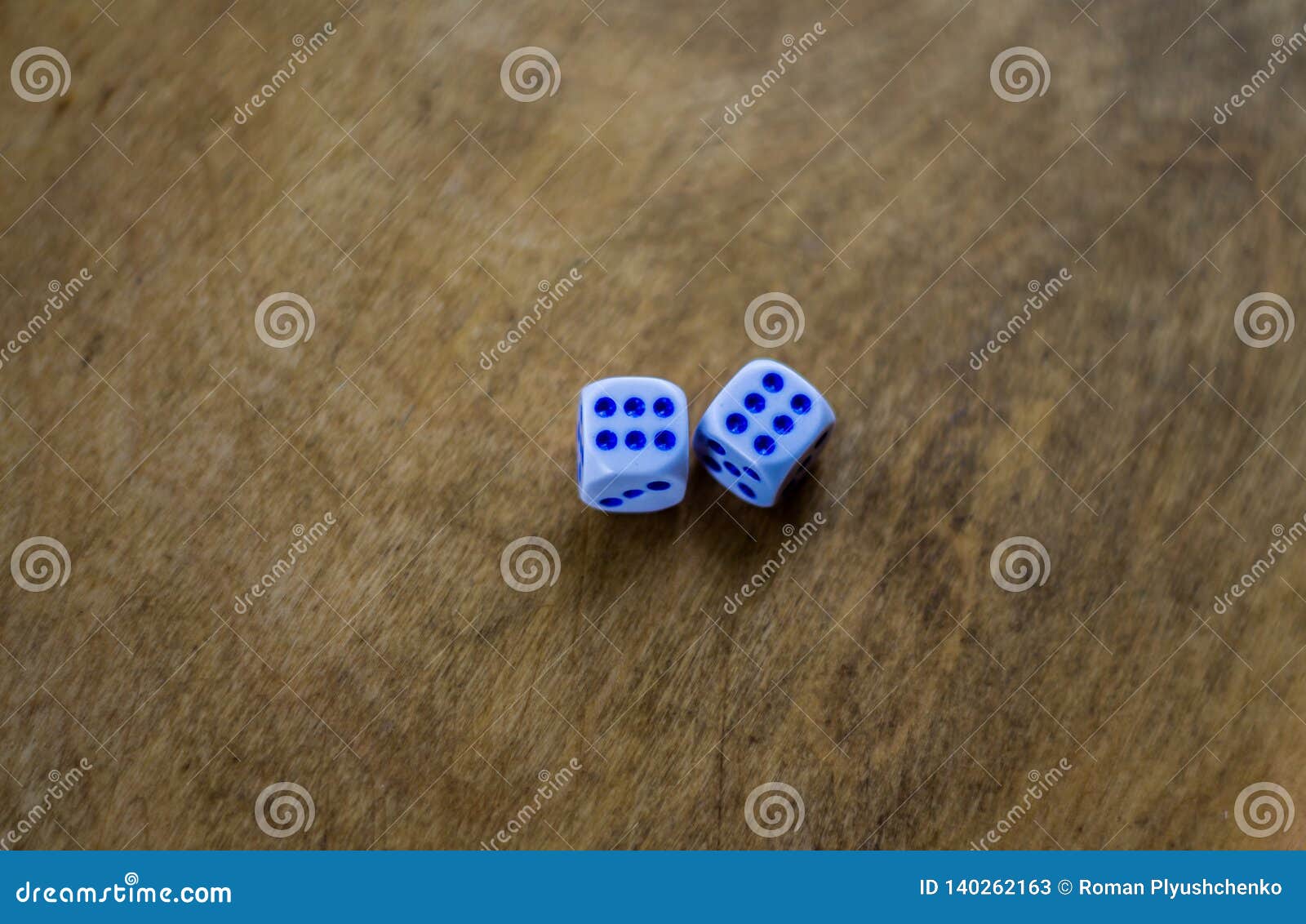 Dice Cubes on a Wooden Table Two Sixes Stock Image - Image of cube ...