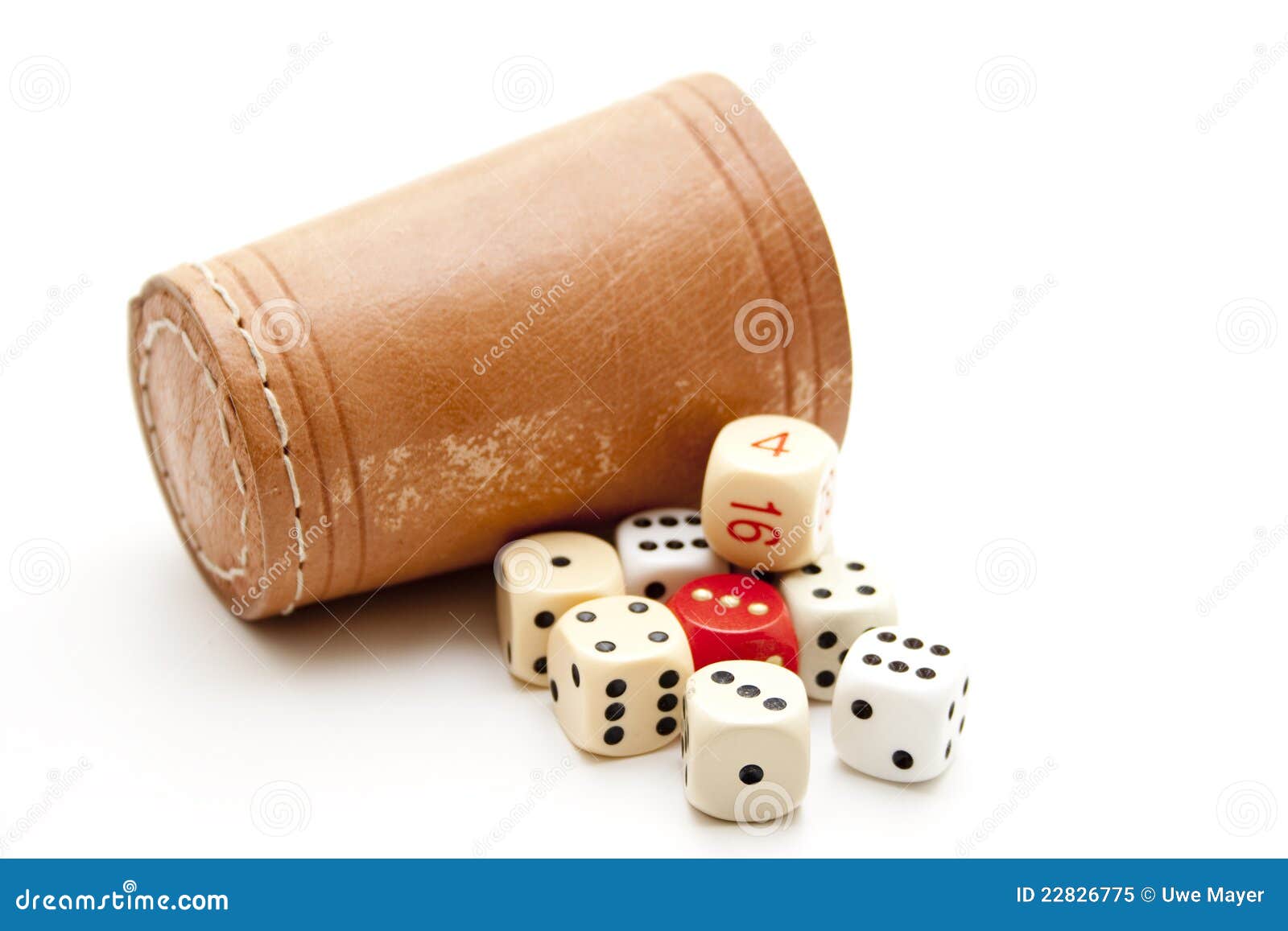 Dice cup stock image. Image of toys, cube, brown, white - 22826775