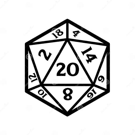 Dice d20, dice rpg stock illustration. Illustration of chance - 337571081