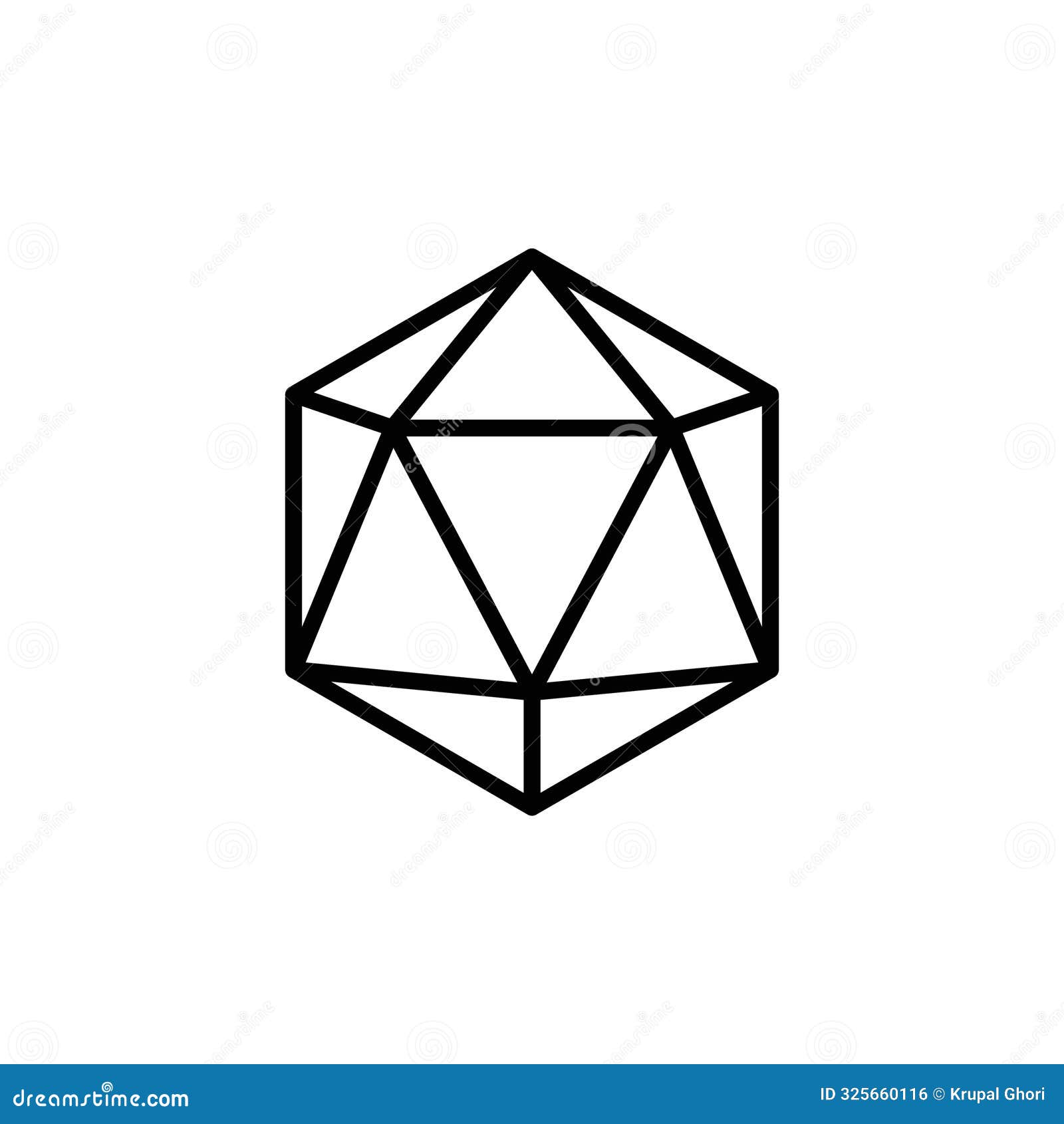 Dice D20 Icon Set Gaming Die Illustrations for Board Games and Role ...