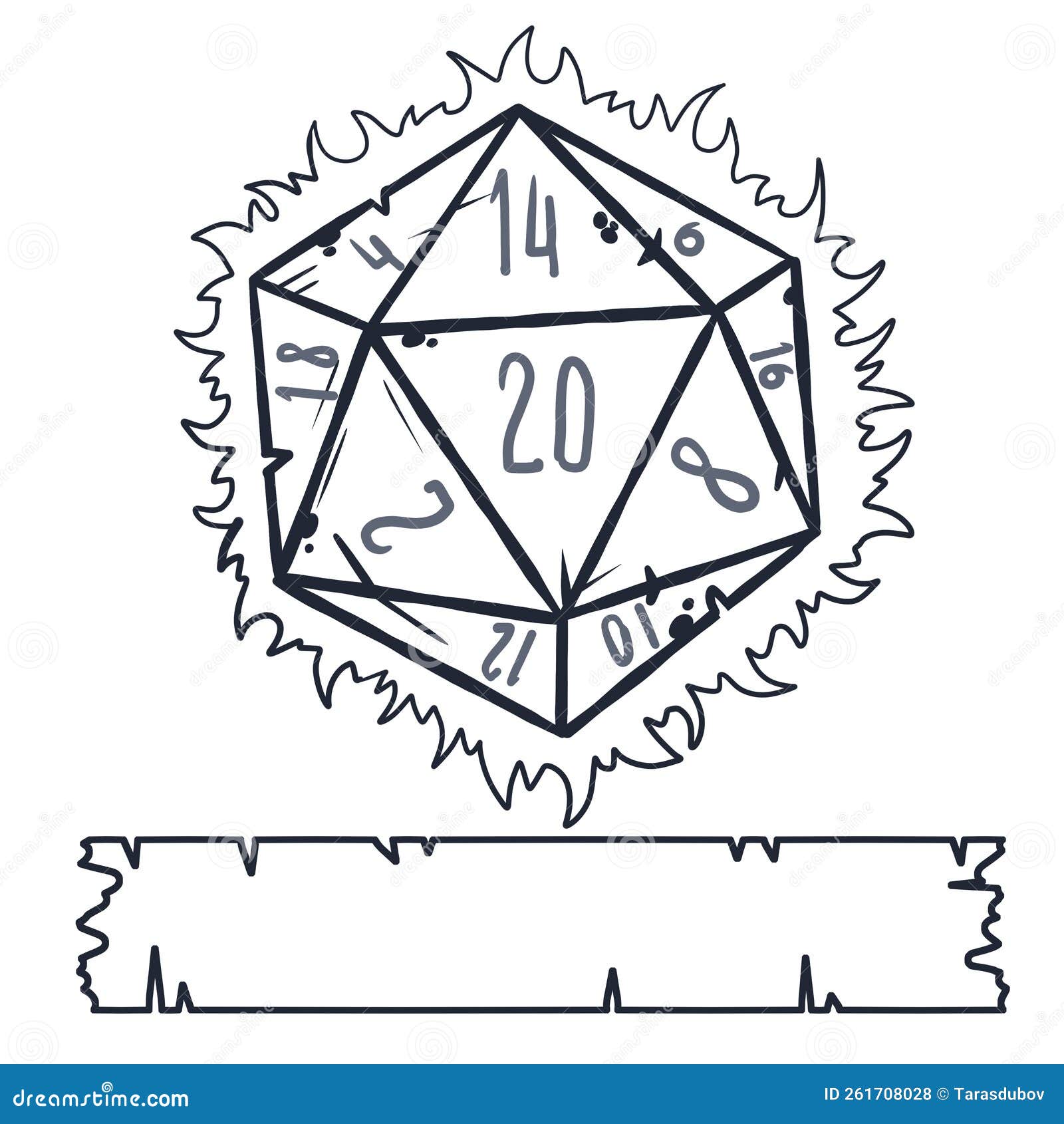 Dice d20 for playing Dnd. stock vector. Illustration of sided - 261708028 Dice d20 for playing Dnd. stock vector. Illustration of sided - 261708028