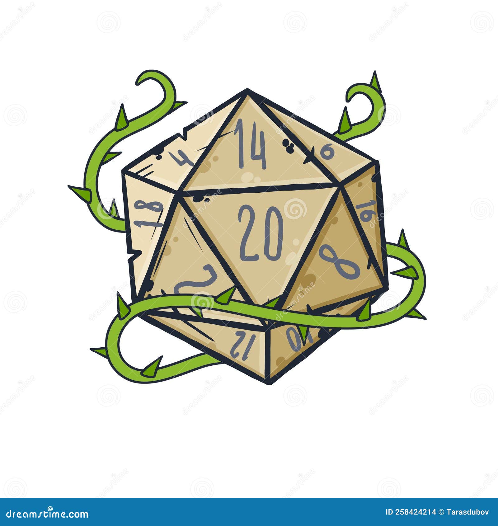 Dice D20 for Playing Dnd. Dungeon and Dragons Board Game. Cartoon ... Dice D20 for Playing Dnd. Dungeon and Dragons Board Game. Cartoon ...