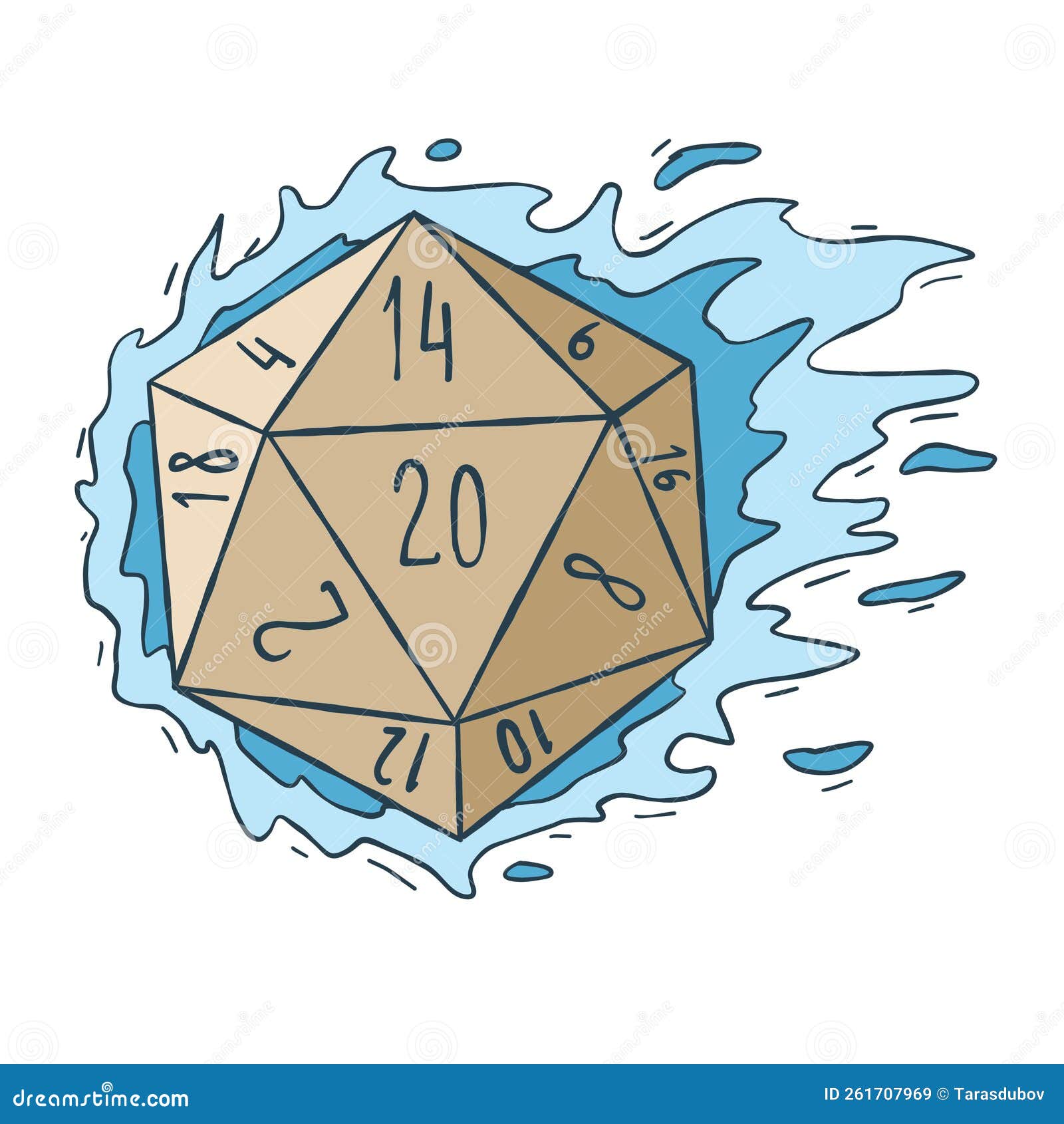 Dice d20 for playing Dnd. stock illustration. Illustration of twenty ...
